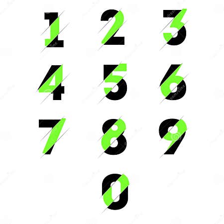 Stylized Numbers Design, Numbers Vector Illustration Stock Vector ...