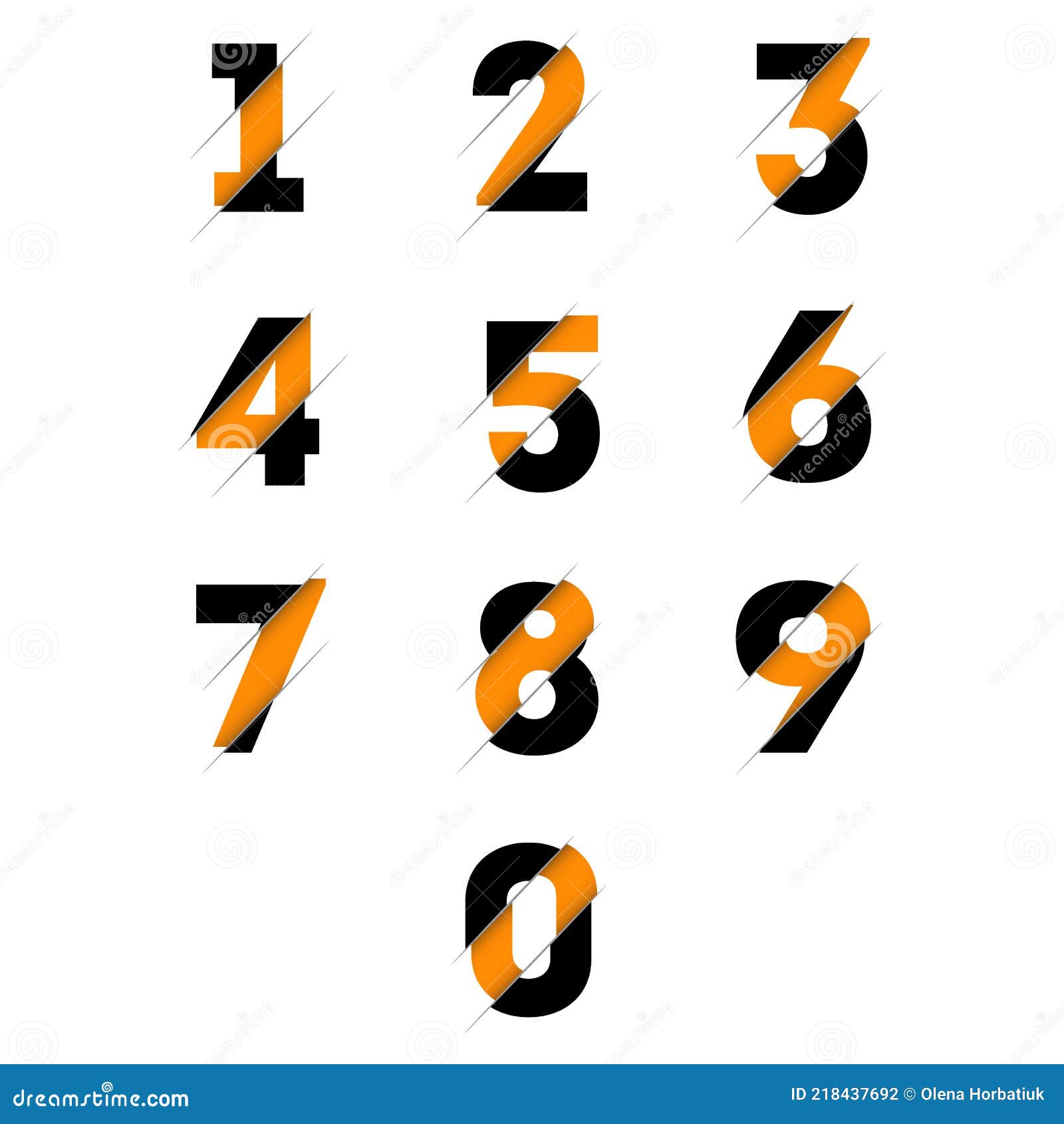 Stylized Numbers Design, Numbers Vector Illustration Stock Vector ...