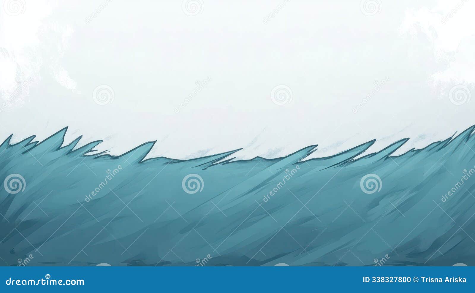 A Stylized Ocean Wave Illustration with a Soft, Minimalistic Background ...