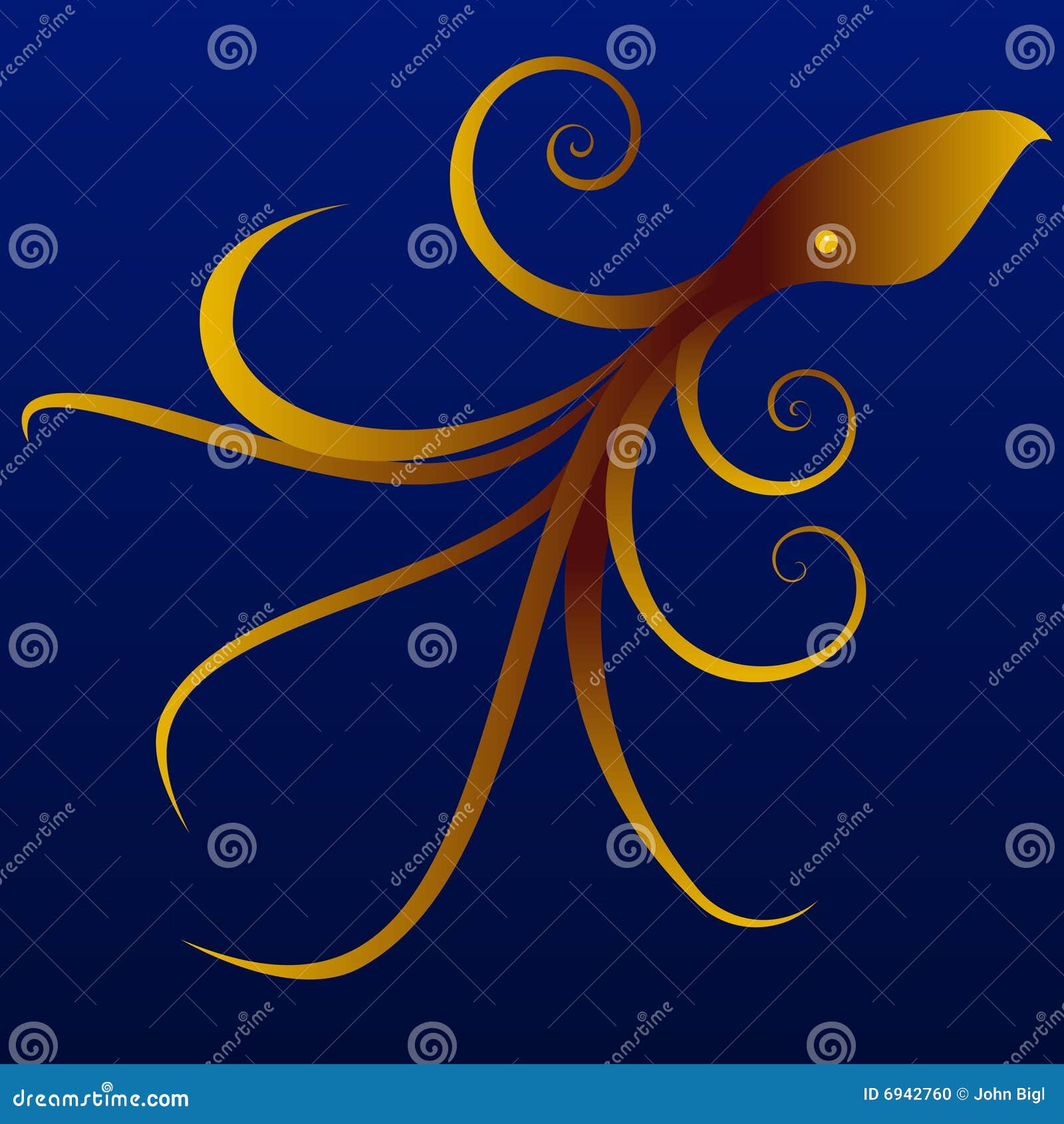 Stylized octopus stock vector. Illustration of nature - 6942760