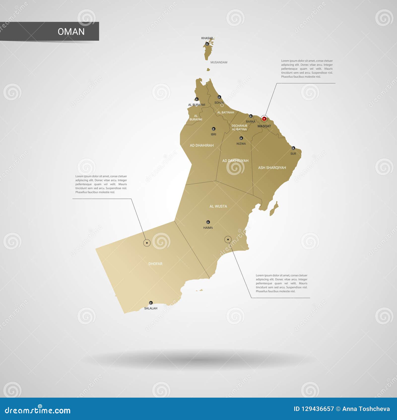 Stylized Map Of Oman. Isometric 3D Green Map Vector Illustration ...