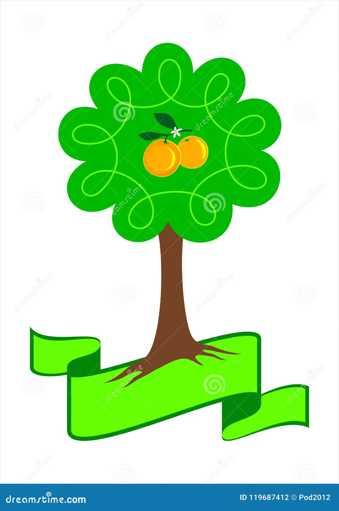 Stylized orange tree logo. stock vector. Illustration of stylized ...