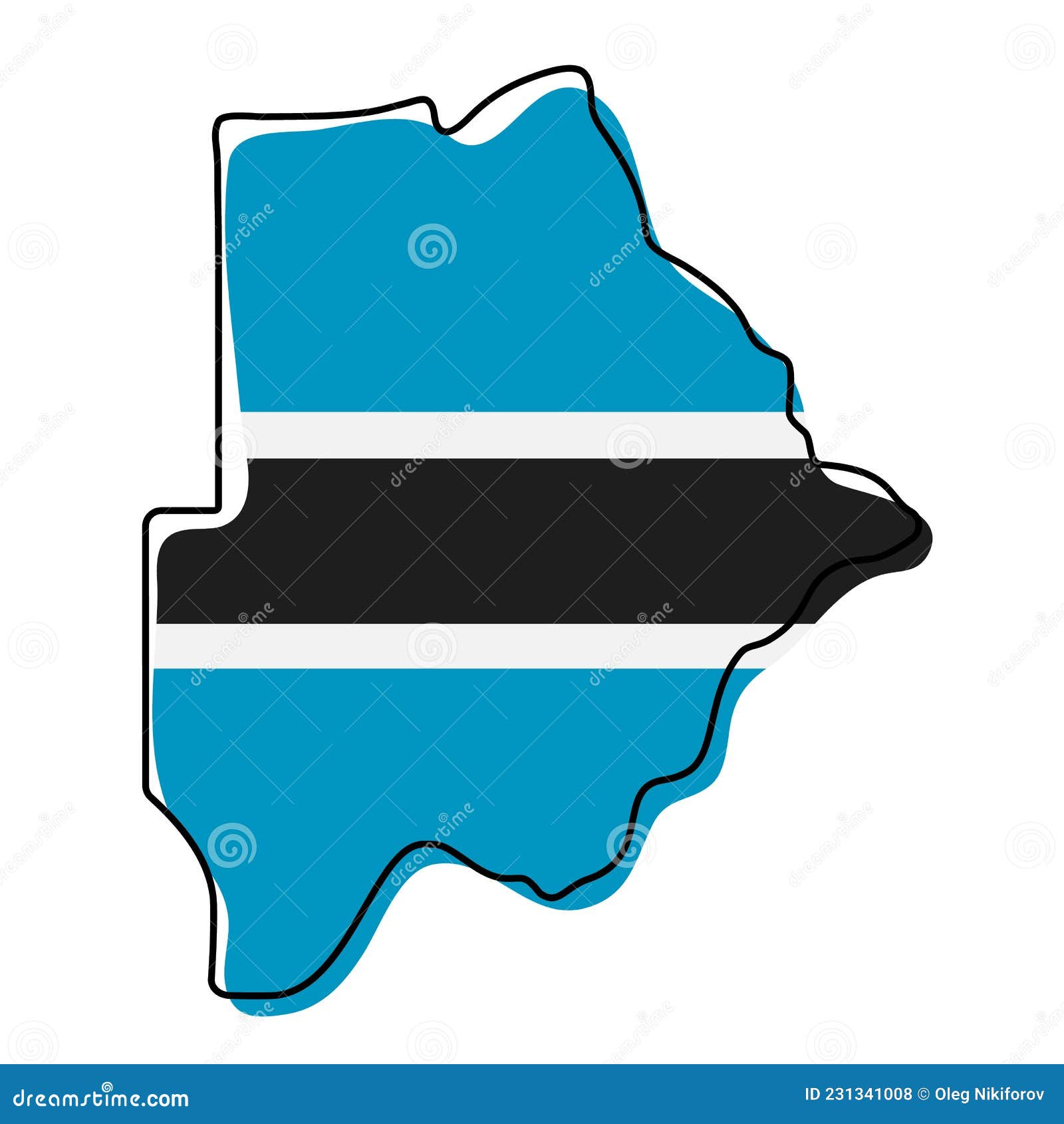 Outline Map Of Botswana Vector Design Template. Editable Stroke ...