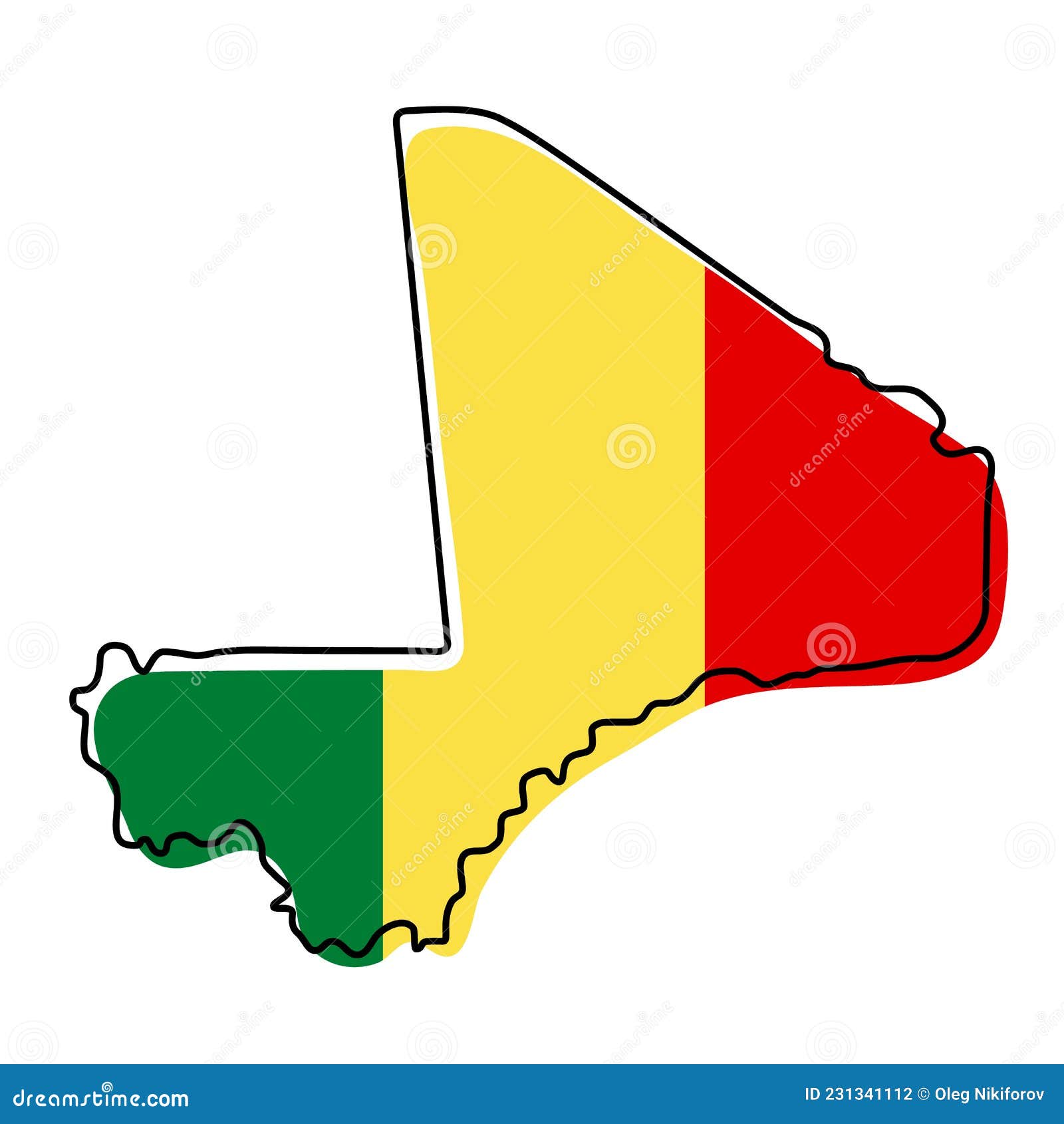 Outline Map Of Mali Vector Design Template. Editable Stroke ...