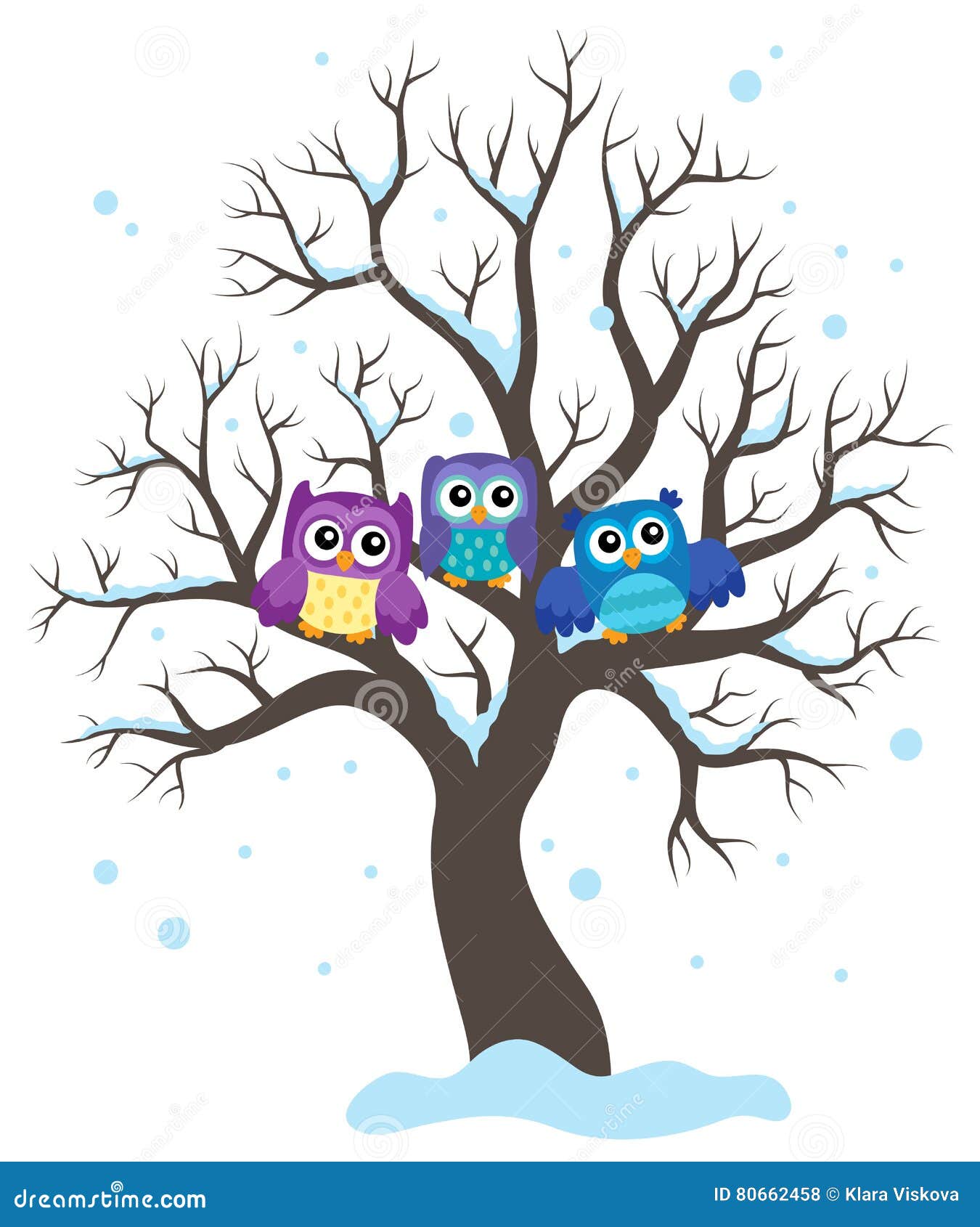 Stylized Owls on Tree Theme Image 1 Stock Vector - Illustration of ...