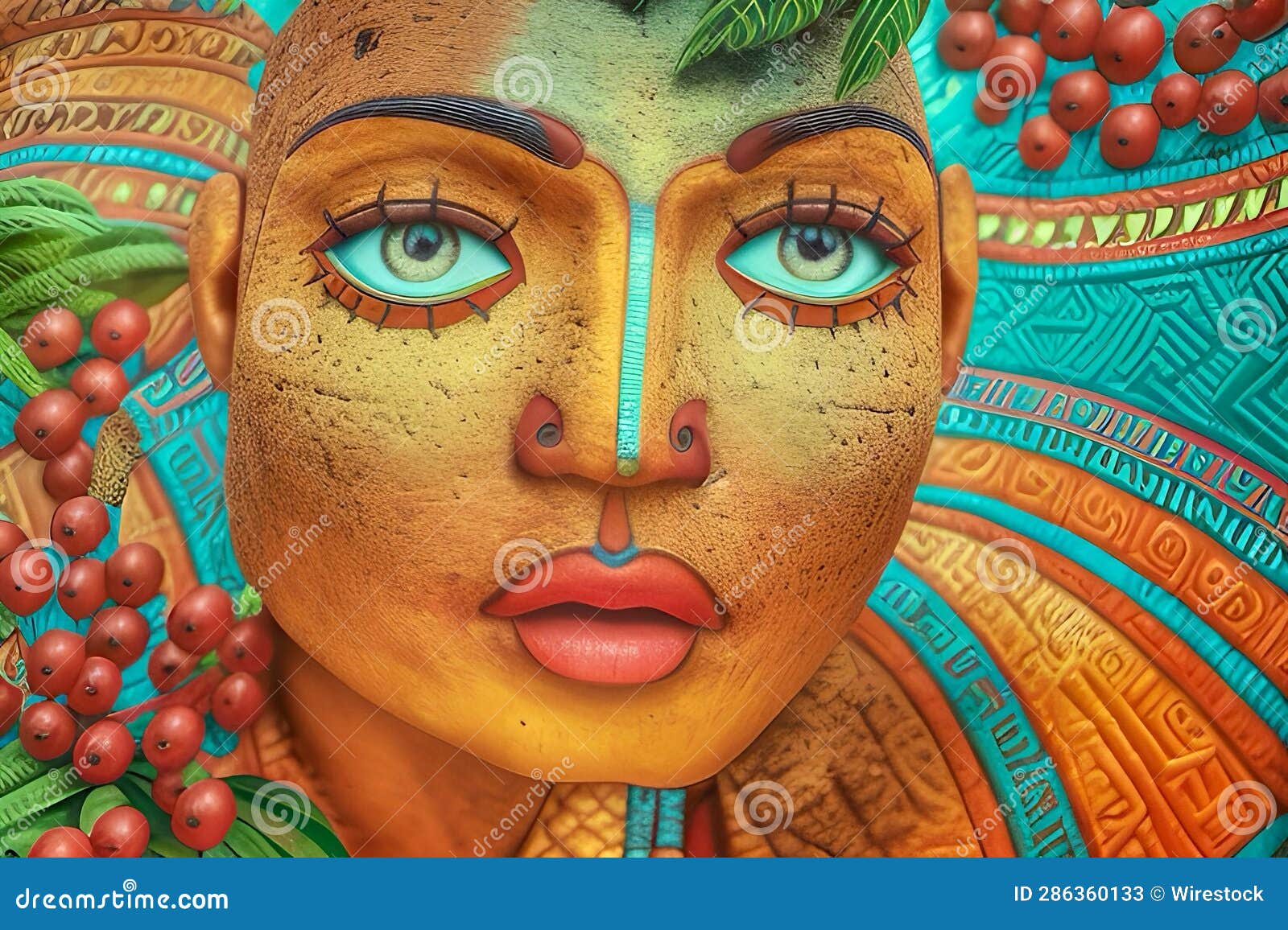 Stylized Painting of a Woman S Face with a Serene Expression in Norway ...