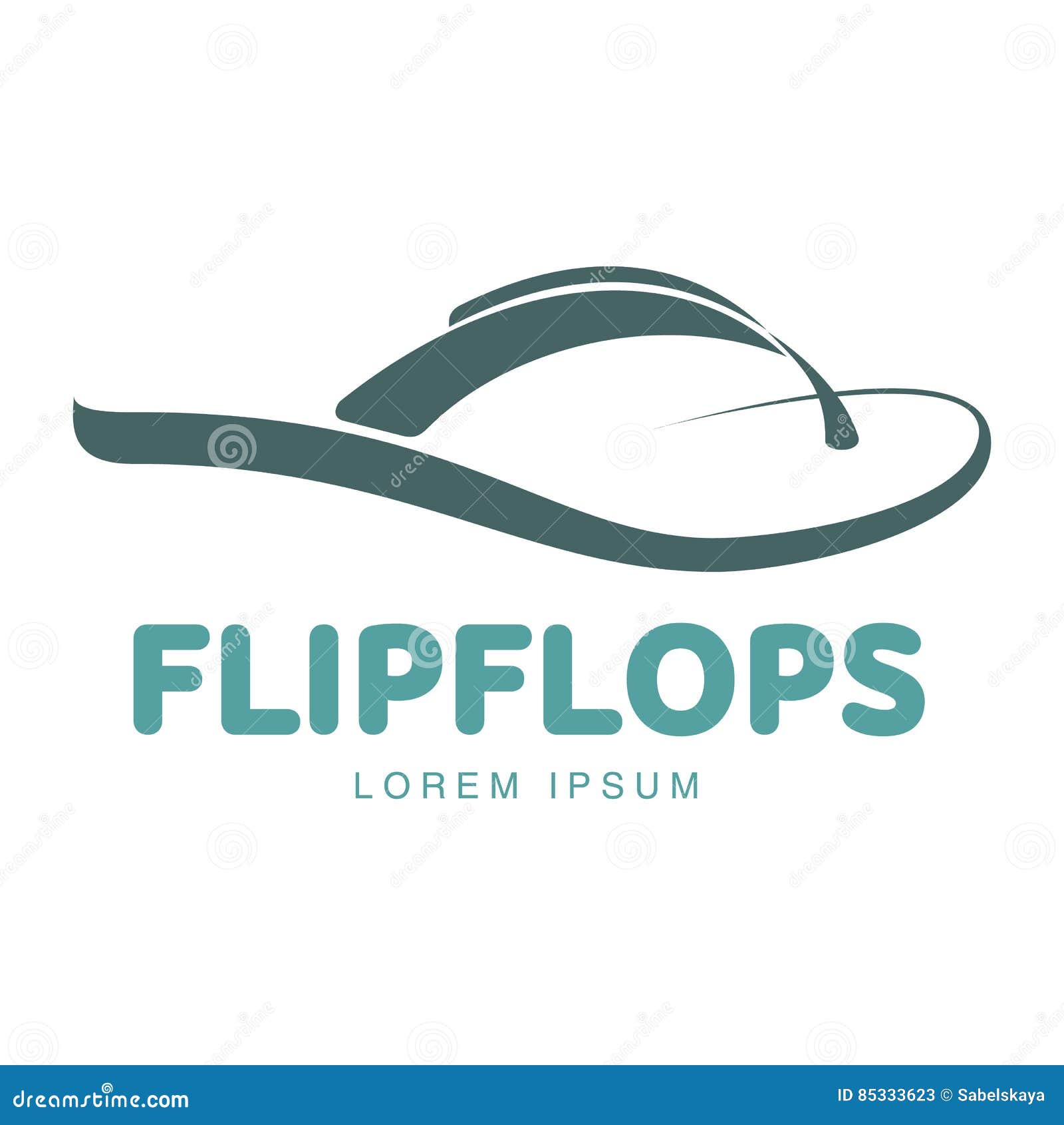 Stylized Pair of Three Colored Rubber Flip Flops Logo Template Stock ...