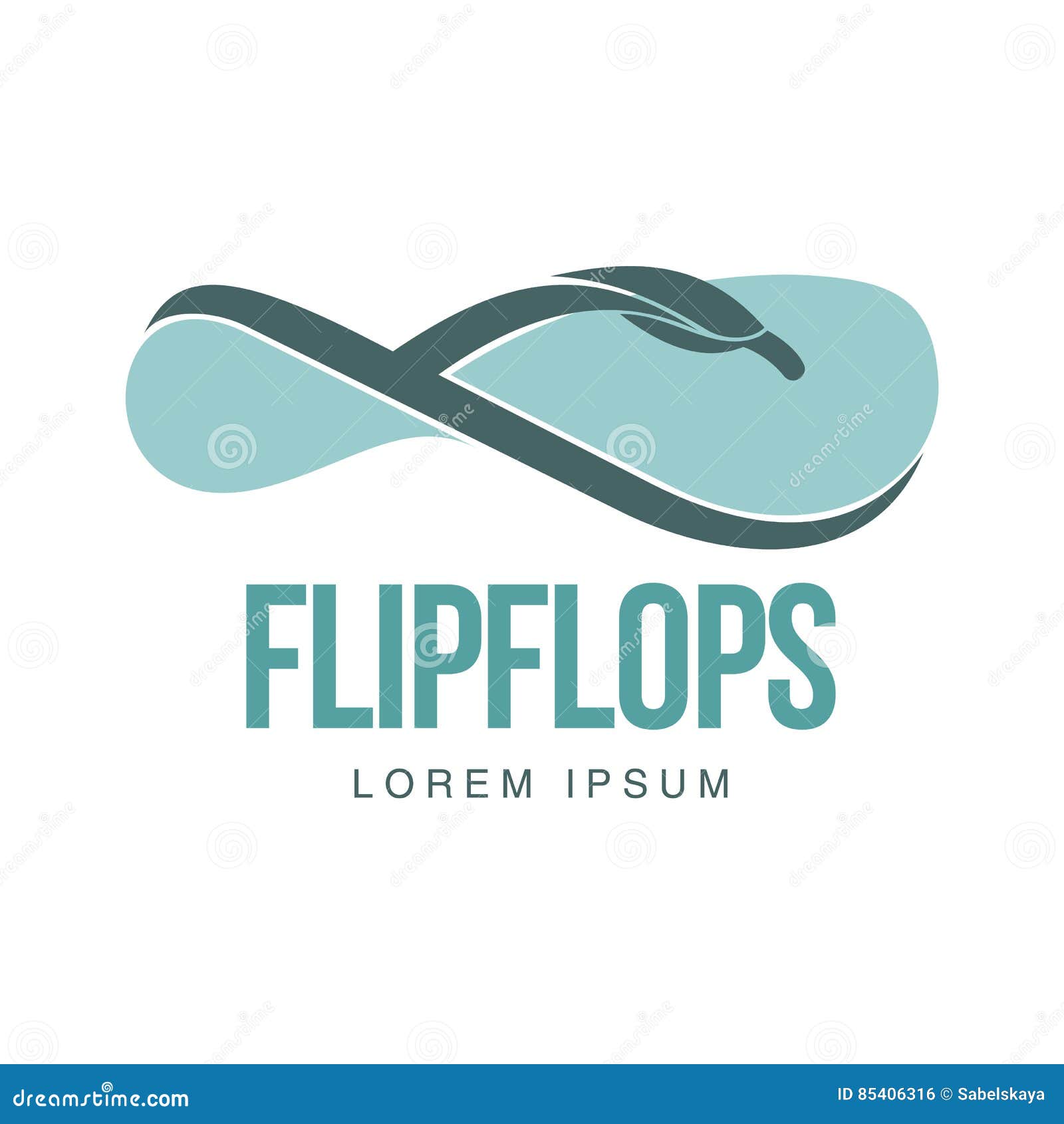 Stylized Pair of Three Colored Rubber Flip Flops Logo Template Stock ...