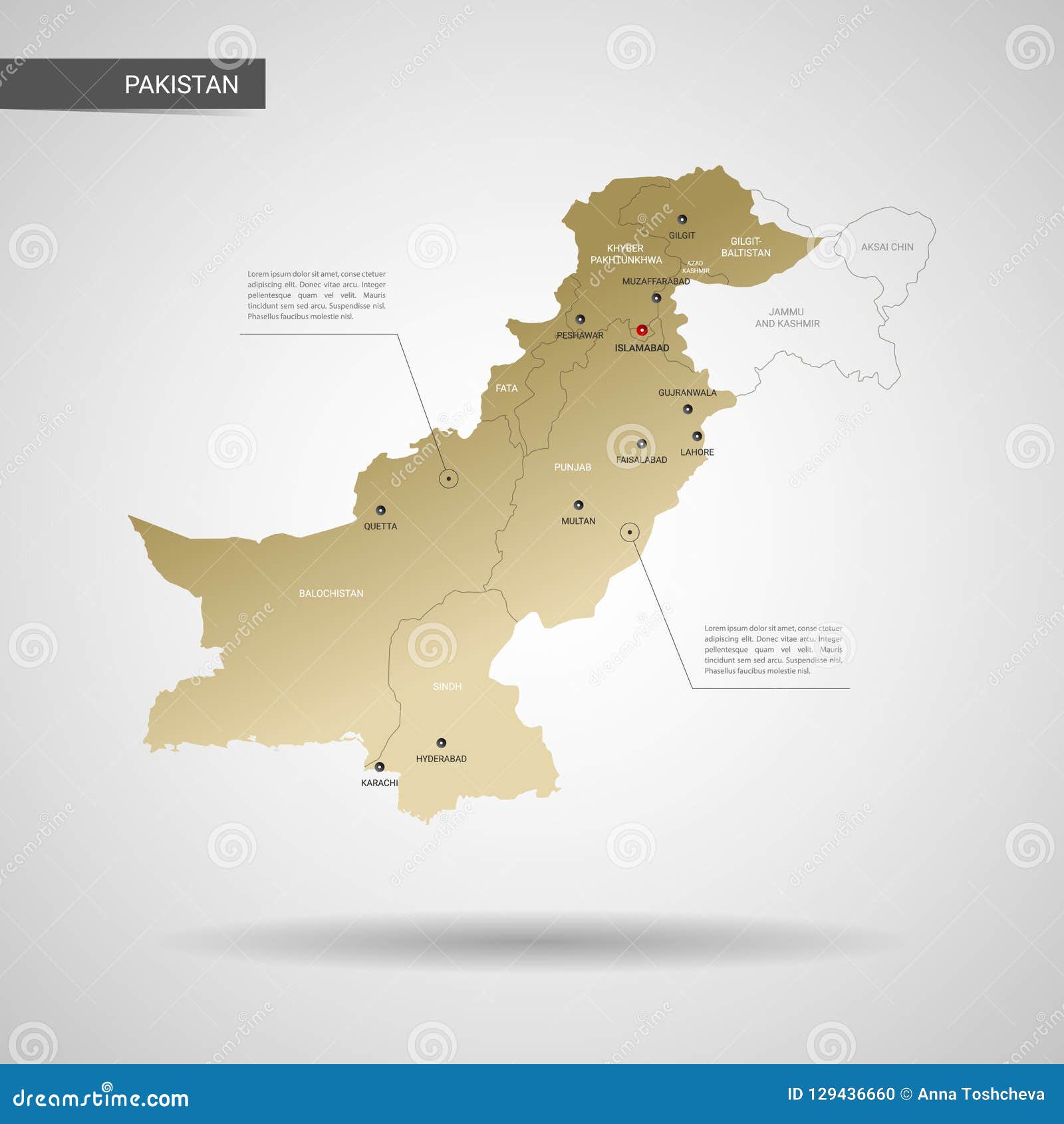 Stylized Pakistan Map Vector Illustration. Stock Vector - Illustration ...