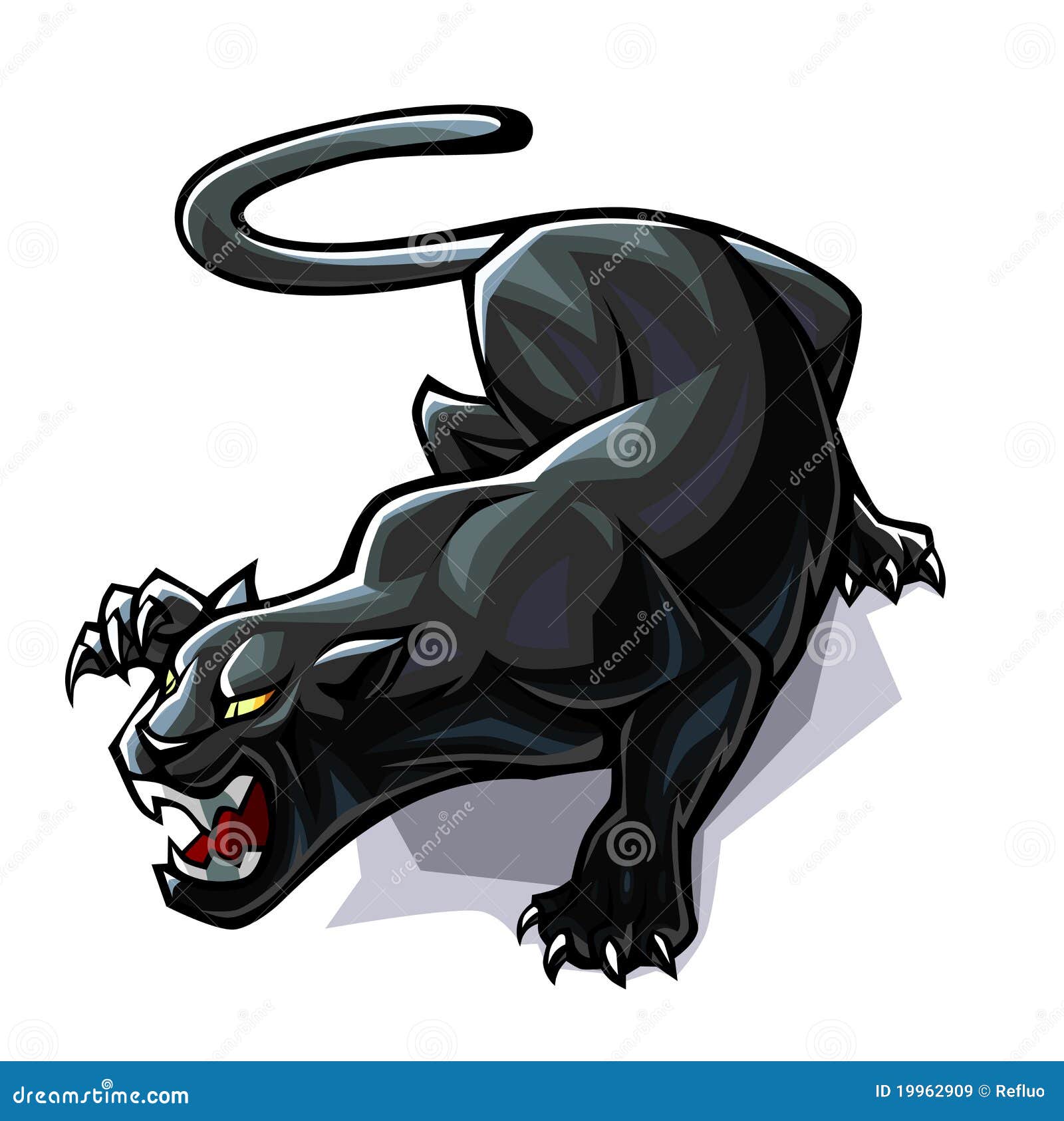 Attacking Panther Vector Illustration | CartoonDealer.com #40633910