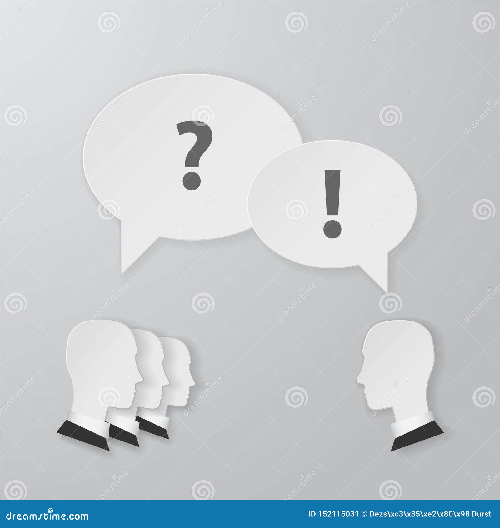Stylized Paper Style Question and Answer Illustration Stock ...