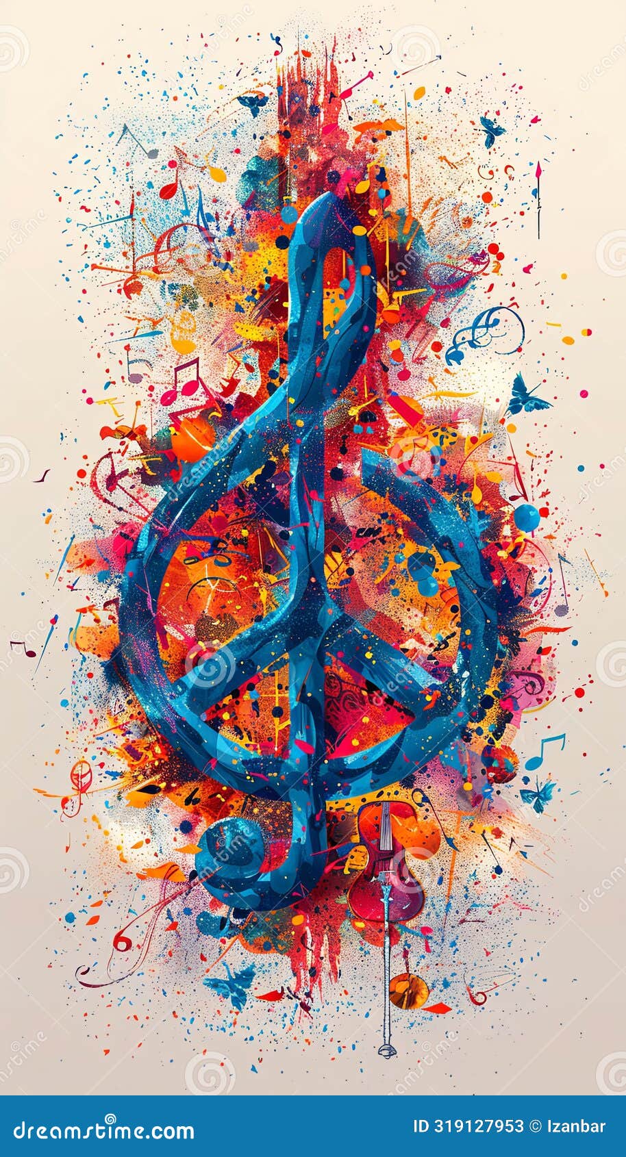 A Stylized Peace Symbol Formed from Interwoven, Abstract Musical Notes ...