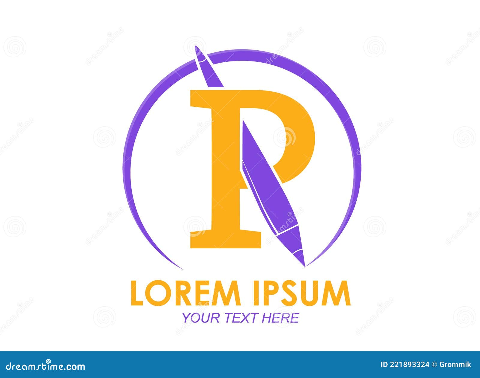 Stylized Pen Logo and the Letters P. Vector Illustration for Logo ...