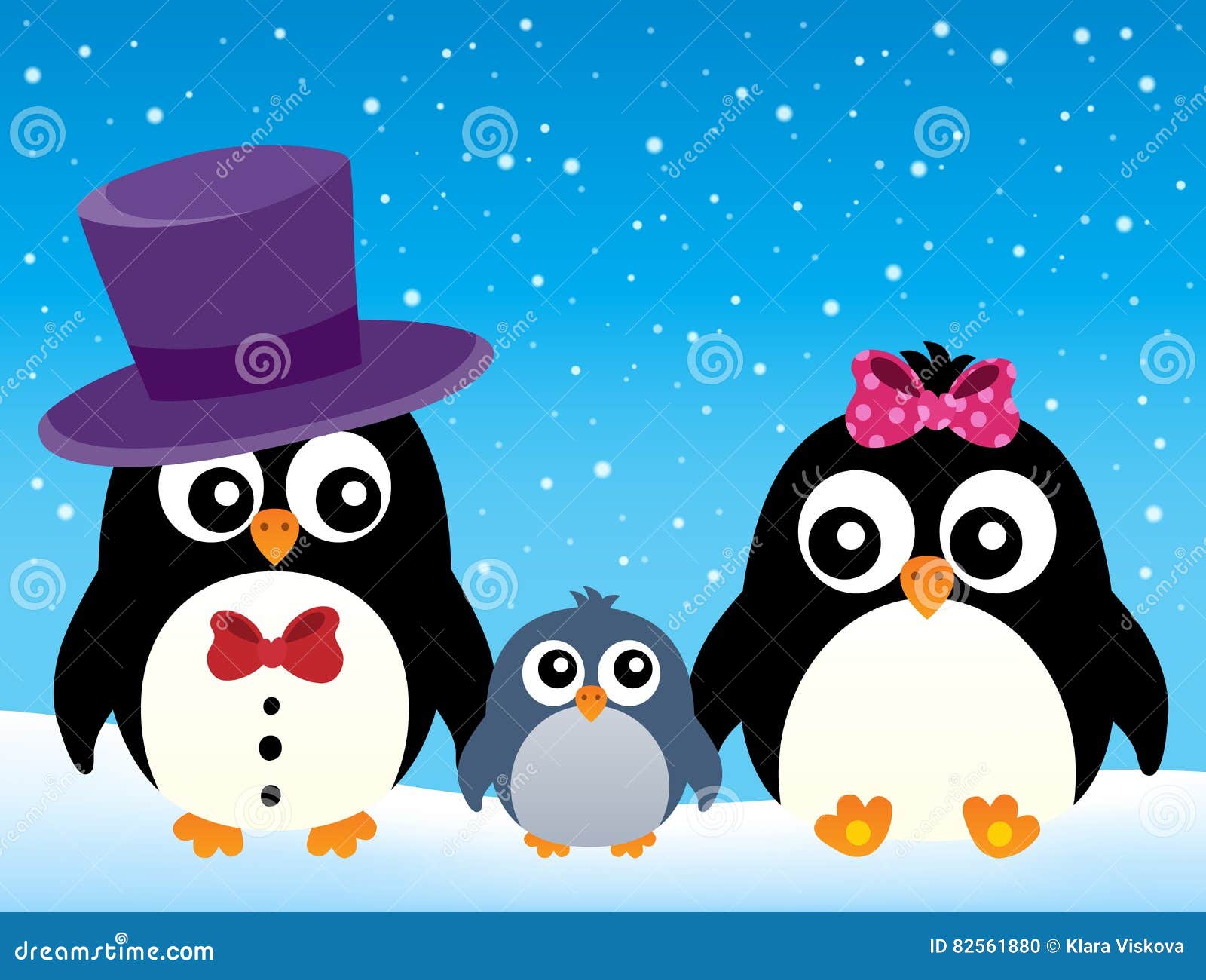 Stylized Penguin Family Image 2 Stock Vector - Illustration of family ...