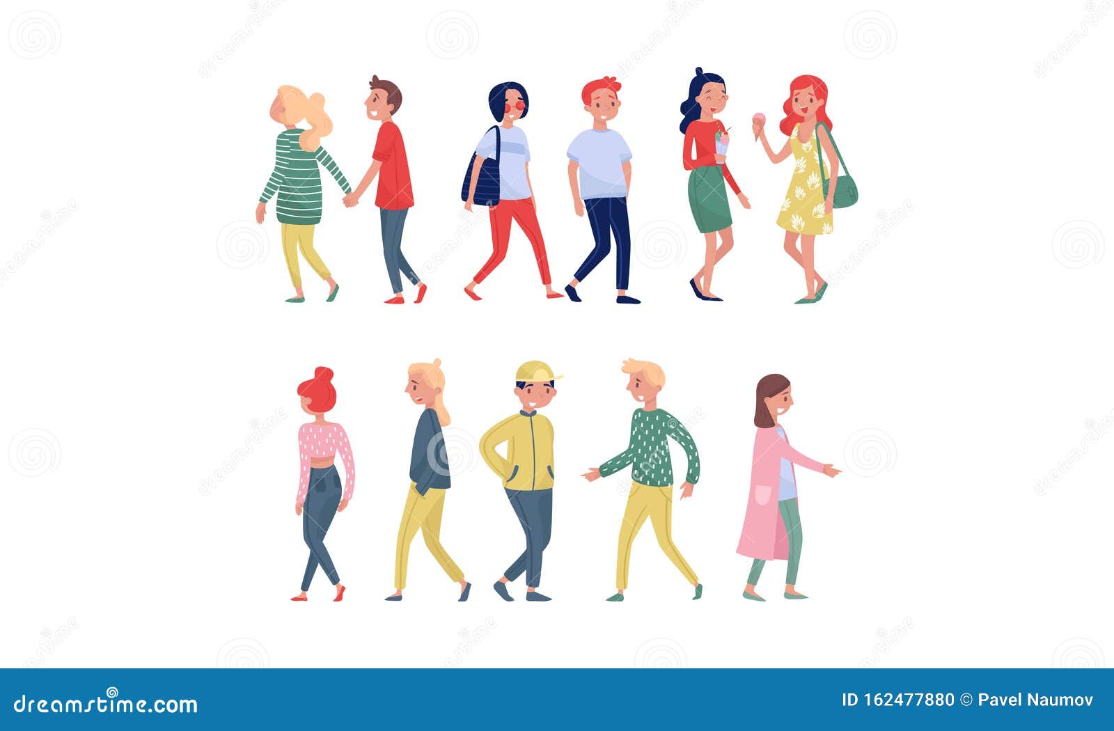 Stylized People Figures in Different Poses Vector Illustrations Stock ...