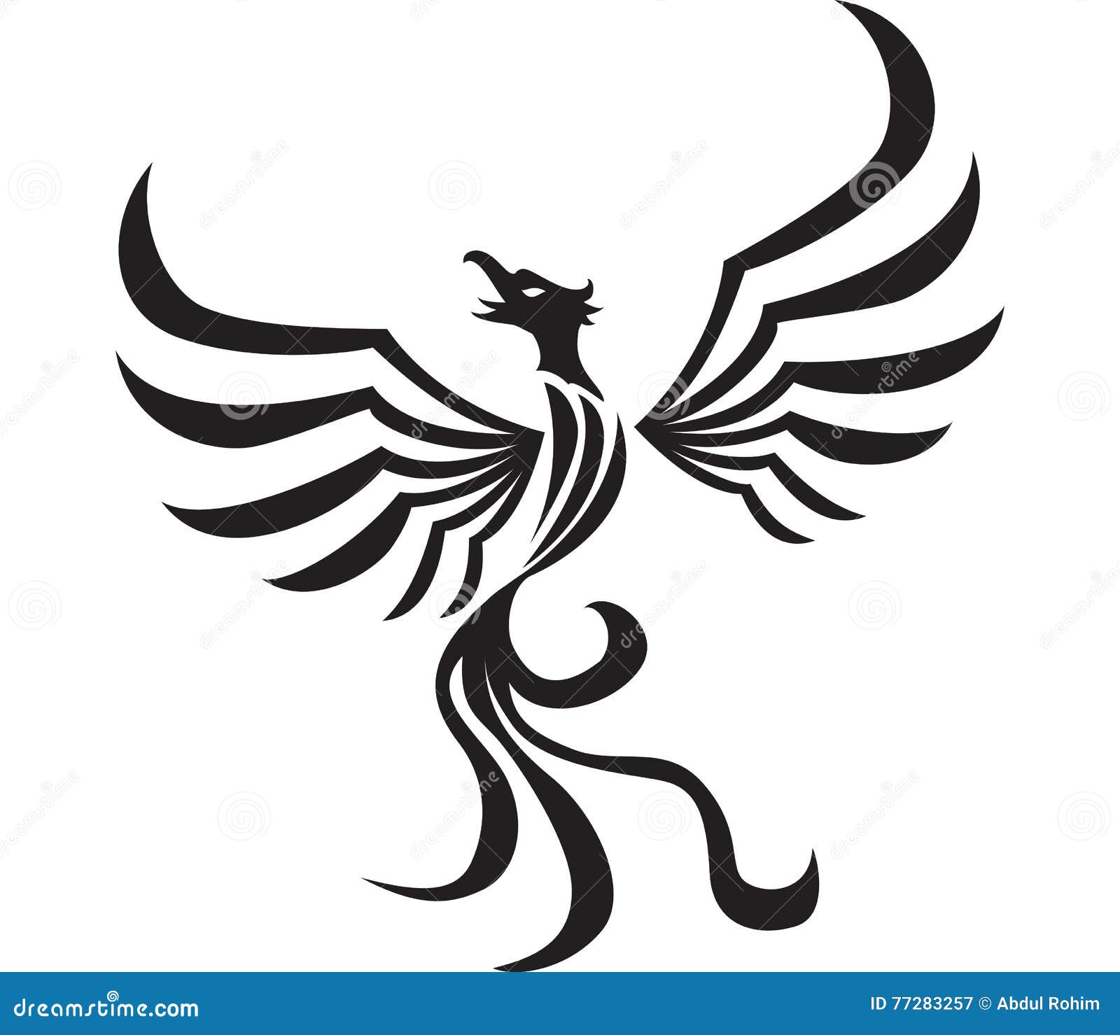 Stylized phoenix tattoo stock vector. Illustration of birth - 77283257