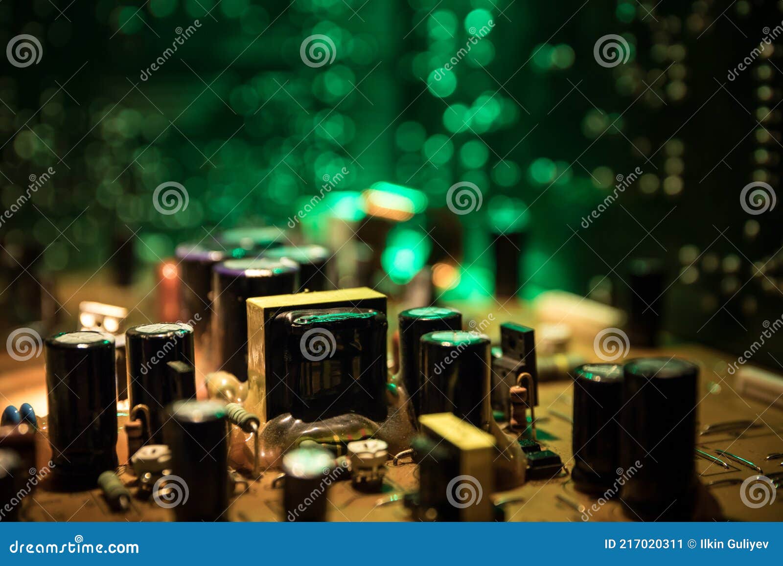 Stylized Photo of an Electronic Microcircuit. Microcircuit, Contacts ...