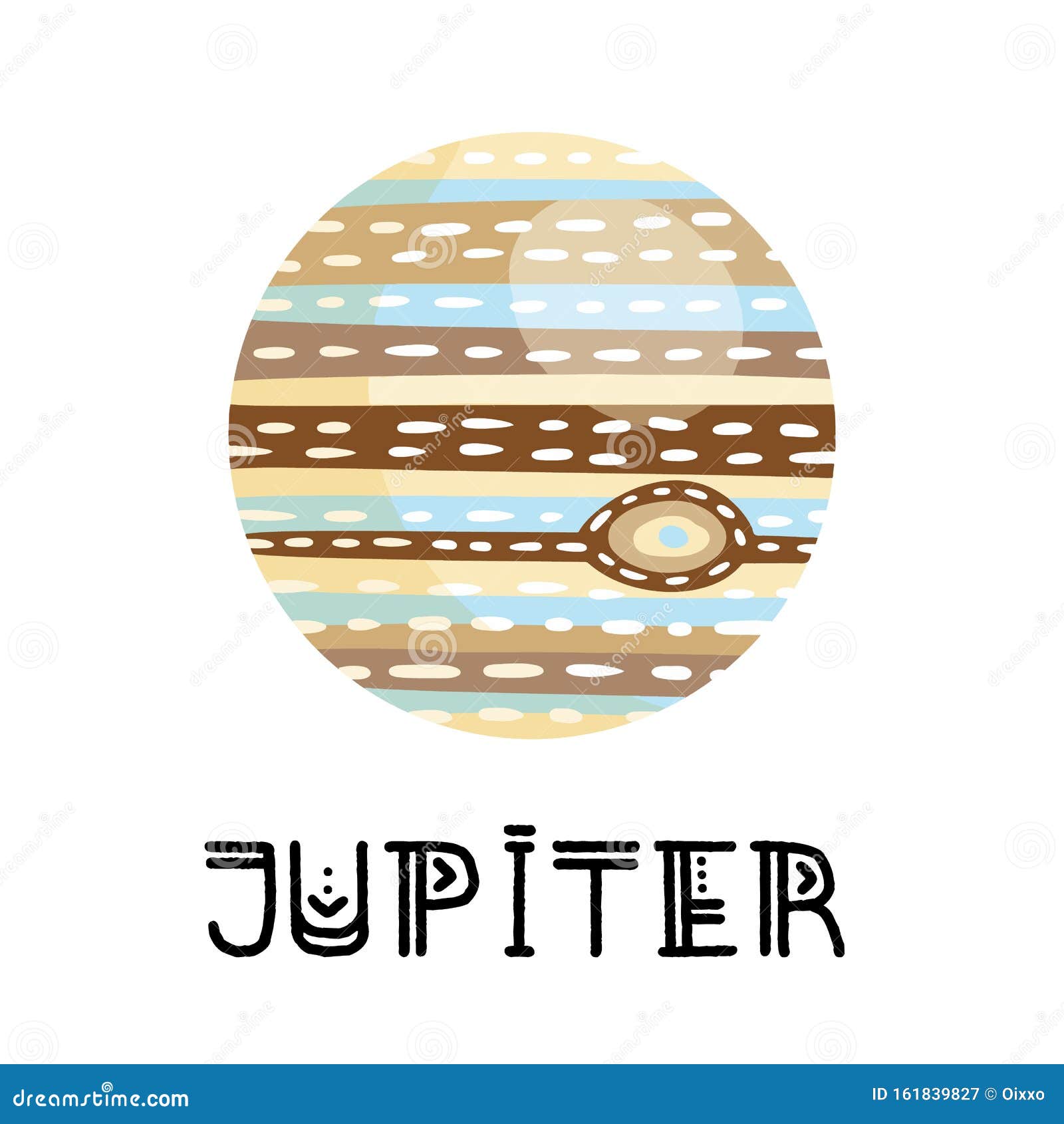 Stylized Planet Jupiter Isolated Cartoon Vector Icon Stock Vector ...