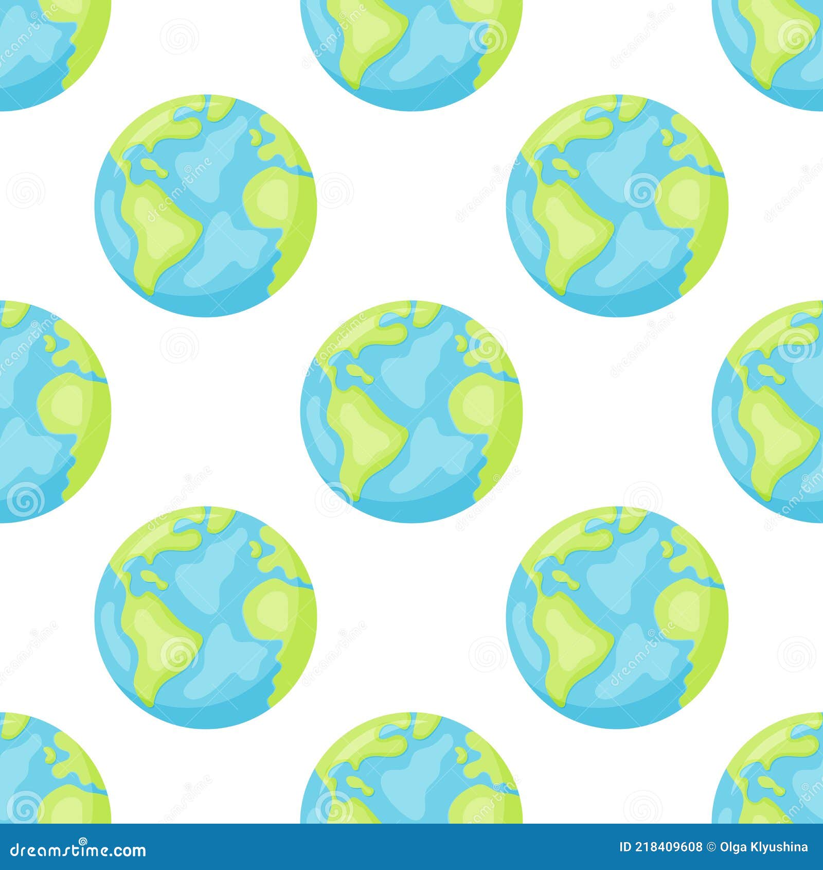 Stylized Planets Earth Abstract Seamless Space Pattern Background ...