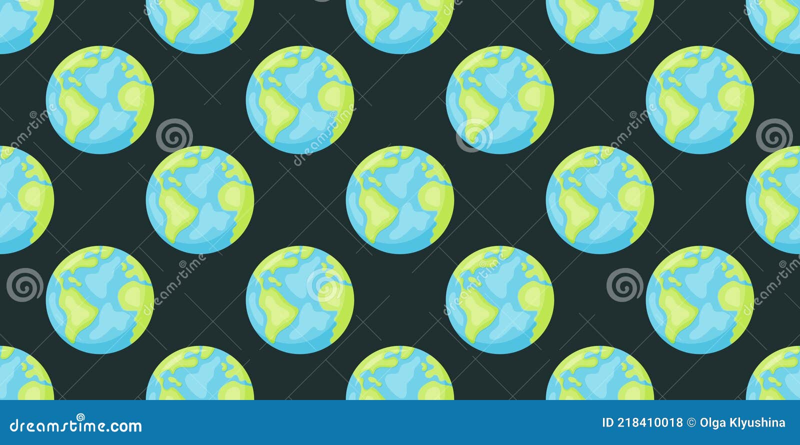 Stylized Planets Earth Abstract Seamless Space Pattern Background ...