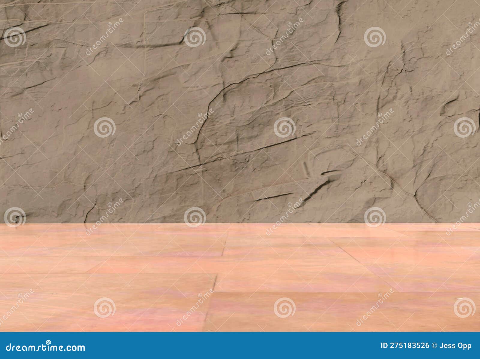 Stylized Plaster and Stacked Brown Random Tiles Interior. Empty ...