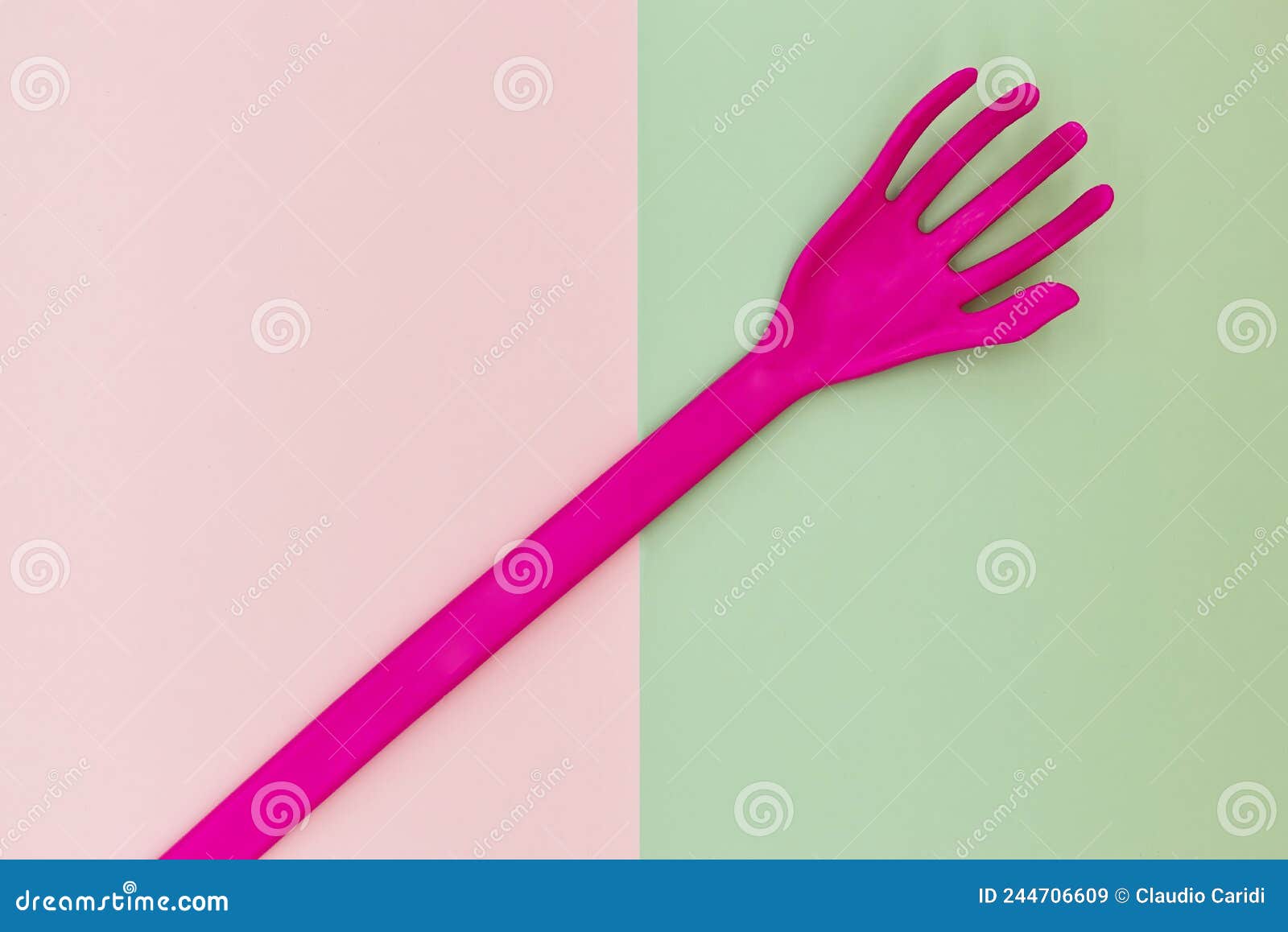 Stylized Plastic Hand Isolated on Palette Color Background Stock Image ...