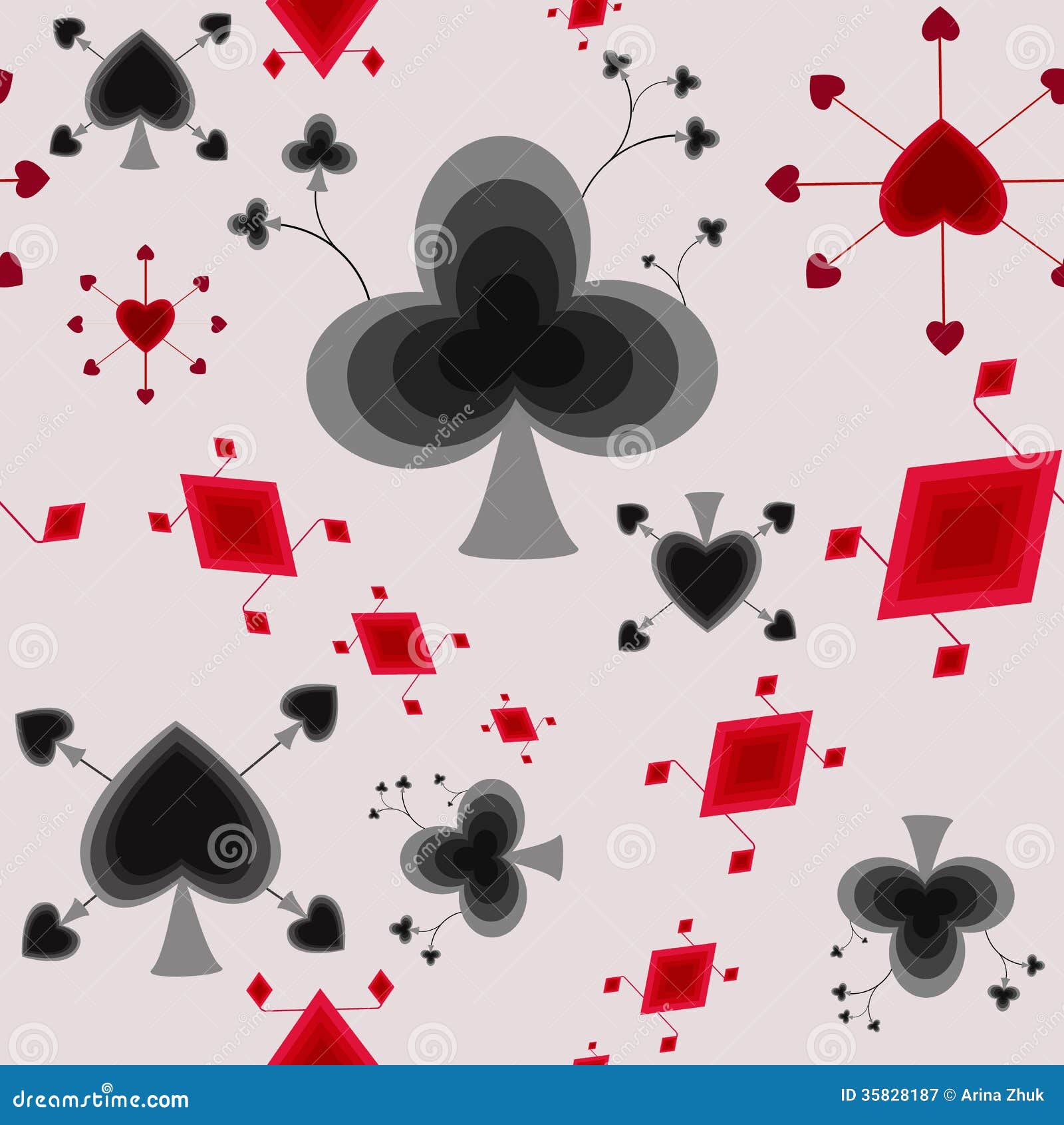 Stylized Playing Cards Seamless Pattern Stock Vector - Illustration of ...