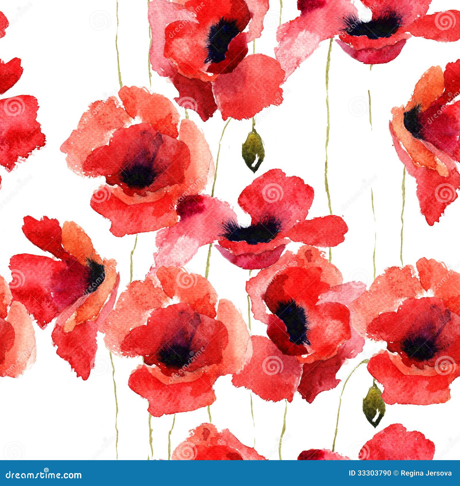 Stylized Poppy Flowers Illustration Stock Illustration - Illustration ...