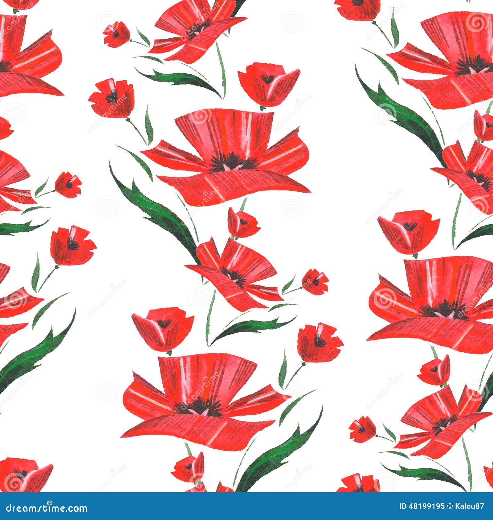 Stylized Poppy Flowers Illustration Stock Illustration - Illustration ...