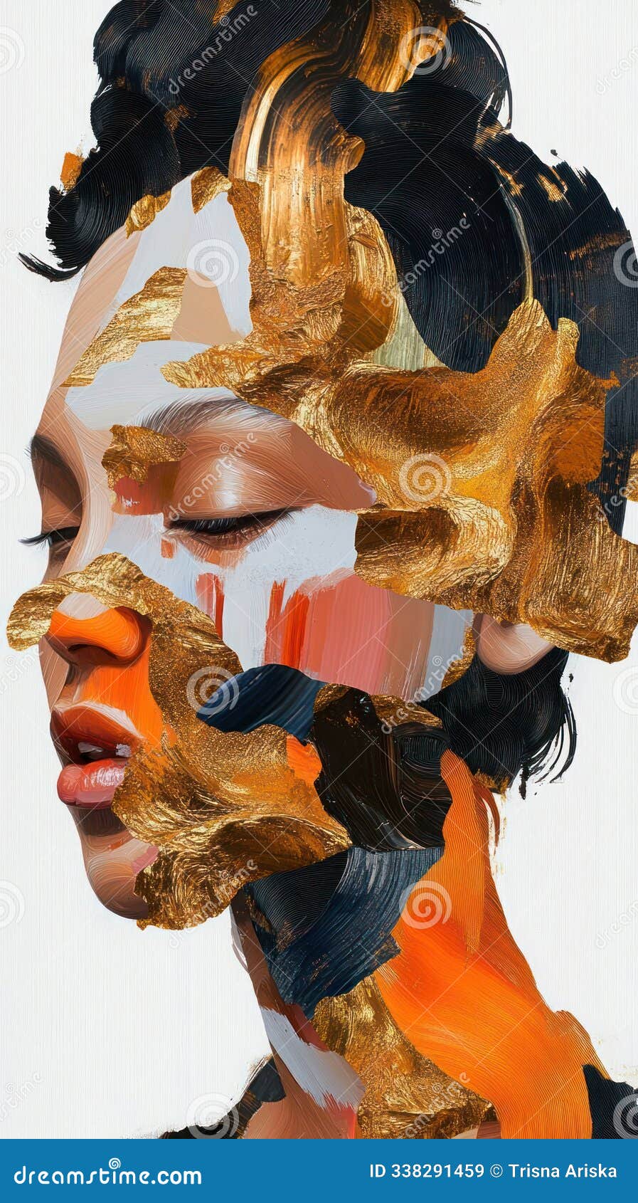 A Stylized Portrait Blending Human Features with Abstract Paint ...