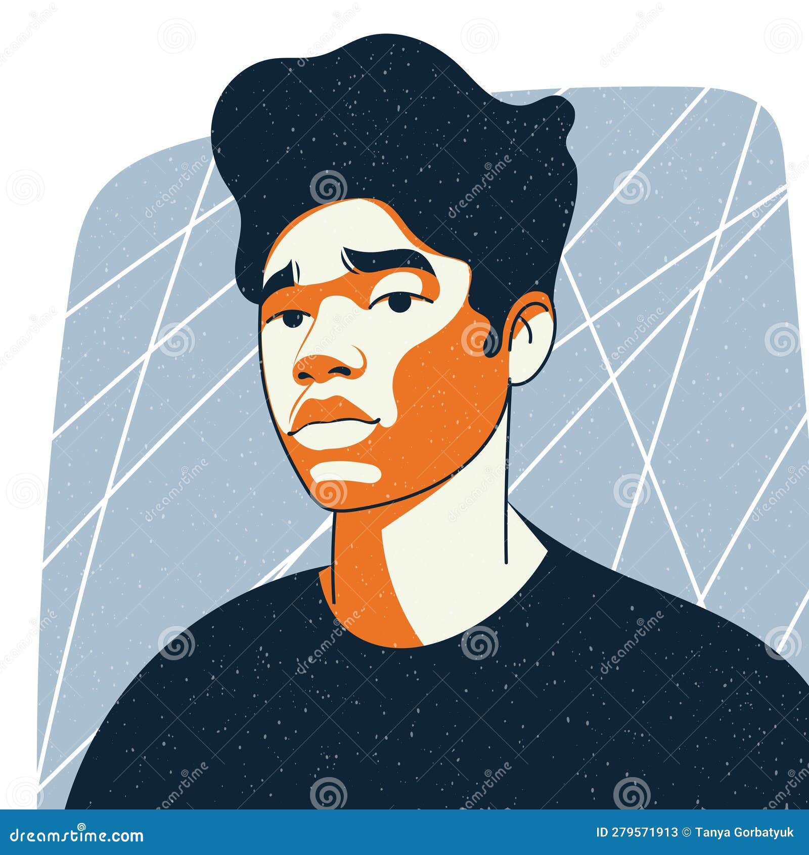 Stylized Portrait of a Man. Vector Illustration Stock Vector ...