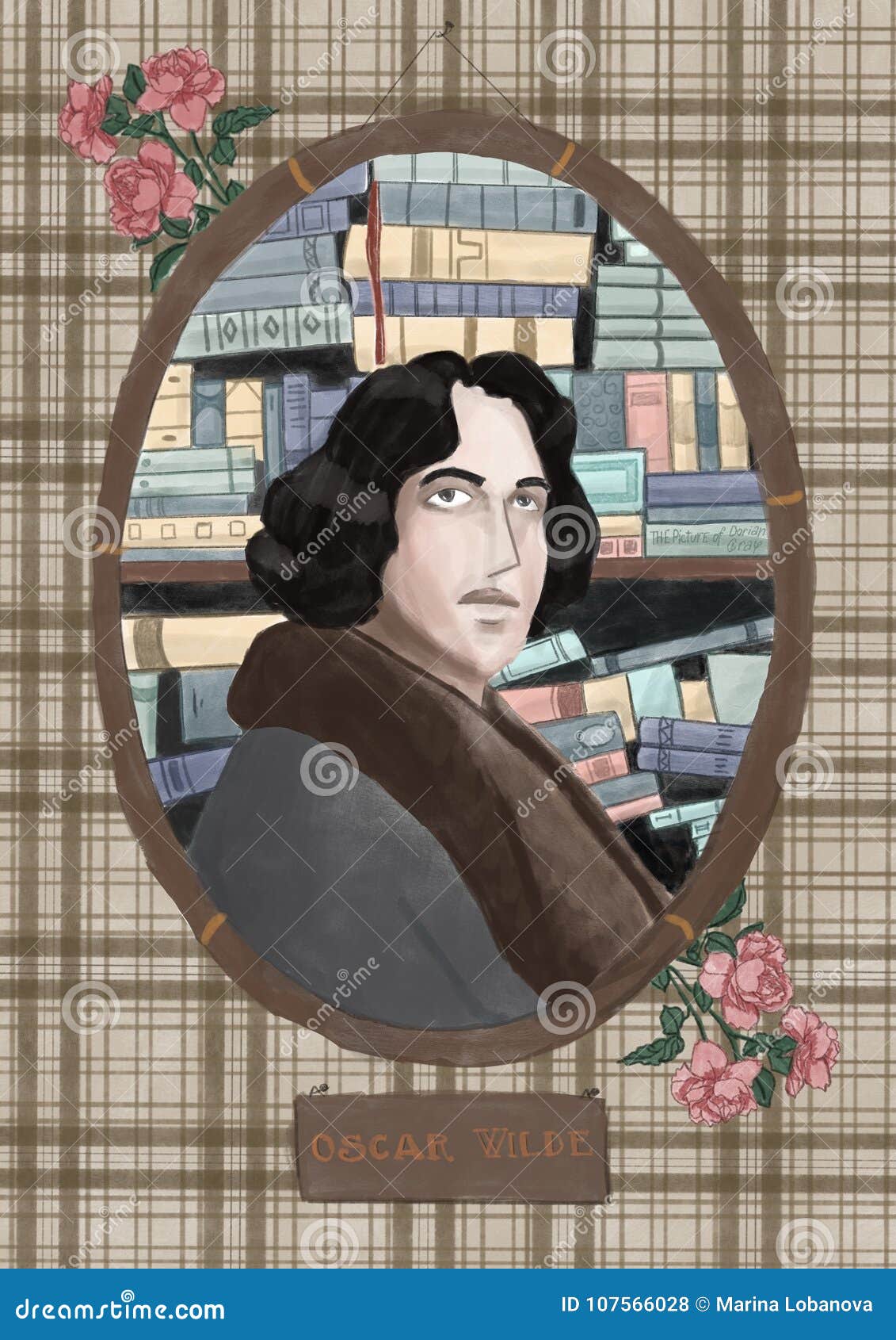 Oscar Wilde Cartoon Character. Vector Illustration. Kids History ...
