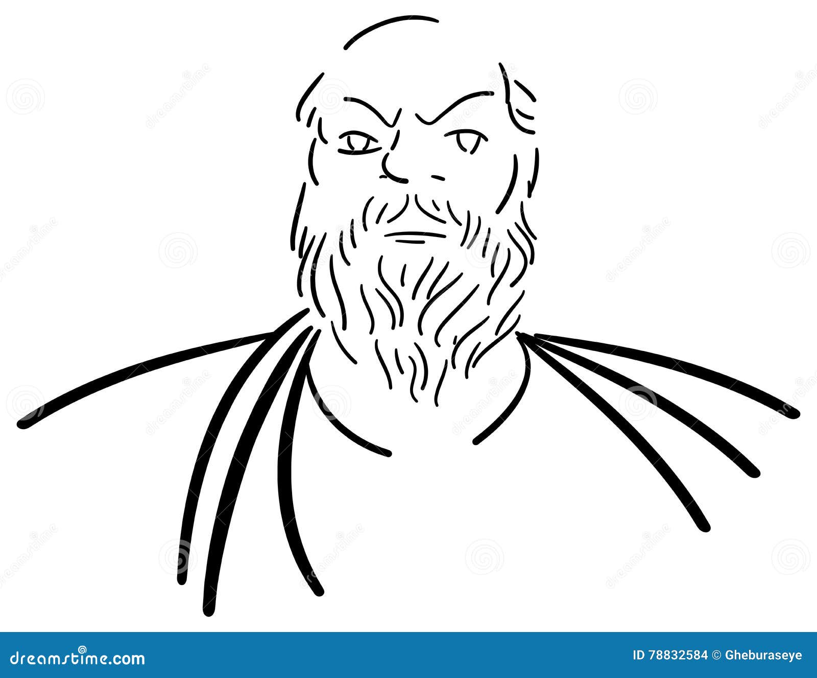 Stylized Portrait of Socrates Isolated Stock Vector - Illustration of ...
