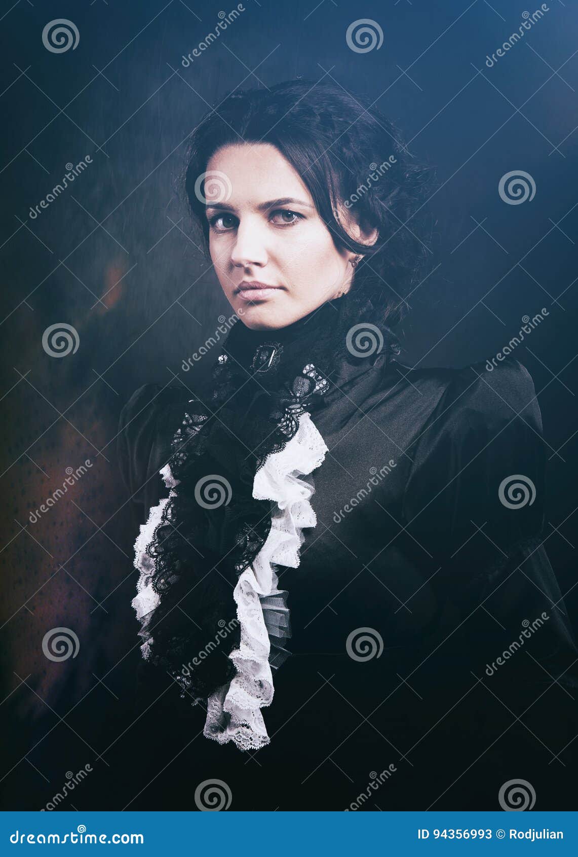 Stylized Portrait of a Victorian Lady in Black Stock Image - Image of ...
