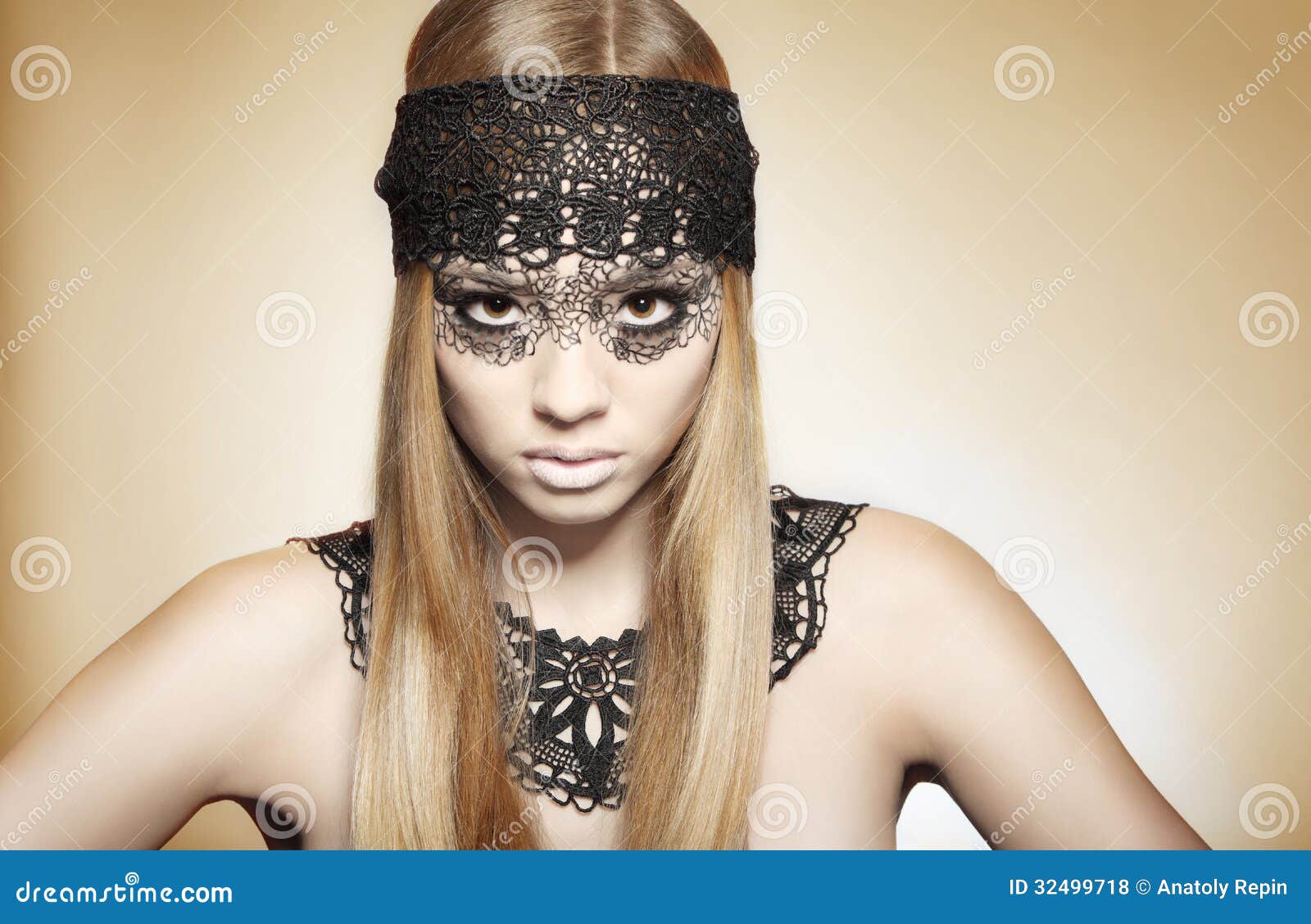 Stylized Potrtrait of a Beautiful Young Woman Stock Photo - Image of ...