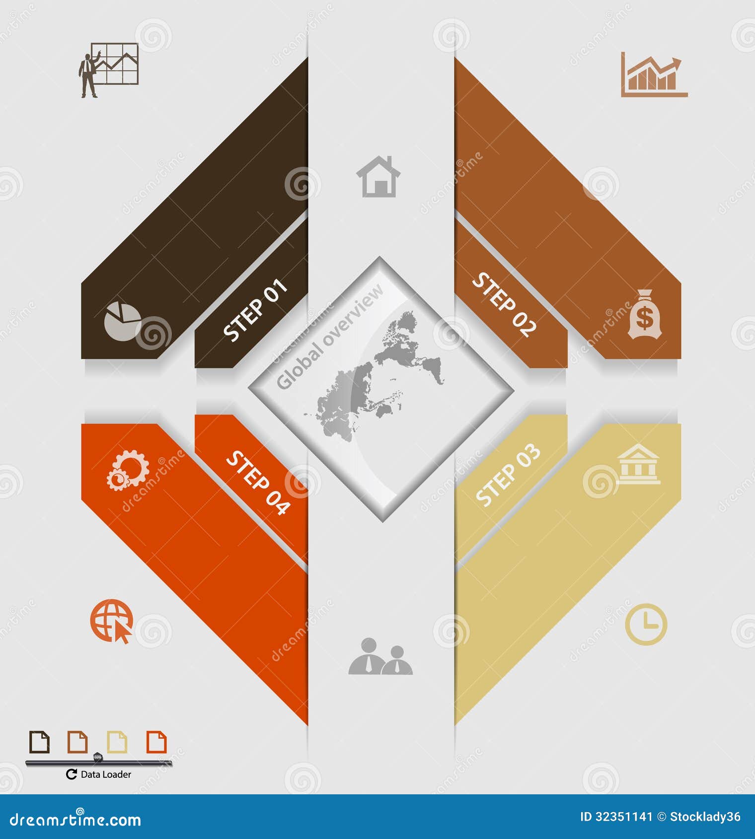 Stylized Presentation,option Template Stock Illustration - Illustration ...