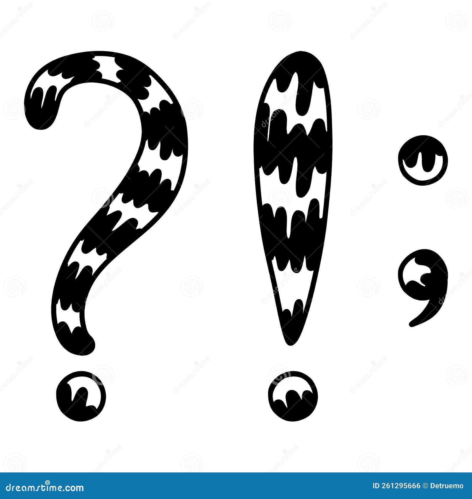 Stylized Punctuation Marks. a Question, an Exclamation Mark in the ...