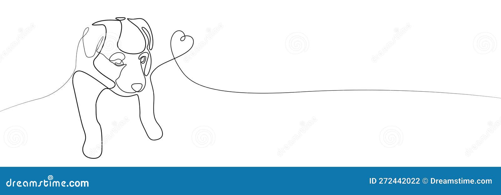 Stylized Puppy and Heart, Line Drawing. One Line Dog on a White ... Stylized Puppy and Heart, Line Drawing. One Line Dog on a White ...