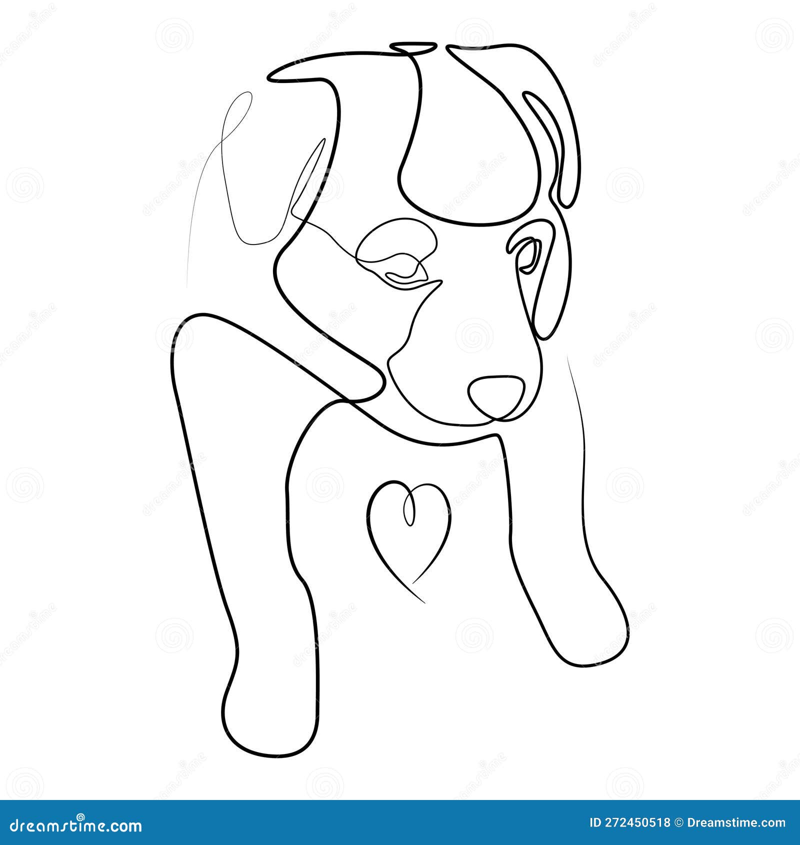 Stylized Puppy and Heart, Vector Stock Vector - Illustration of single ... Stylized Puppy and Heart, Vector Stock Vector - Illustration of single ...