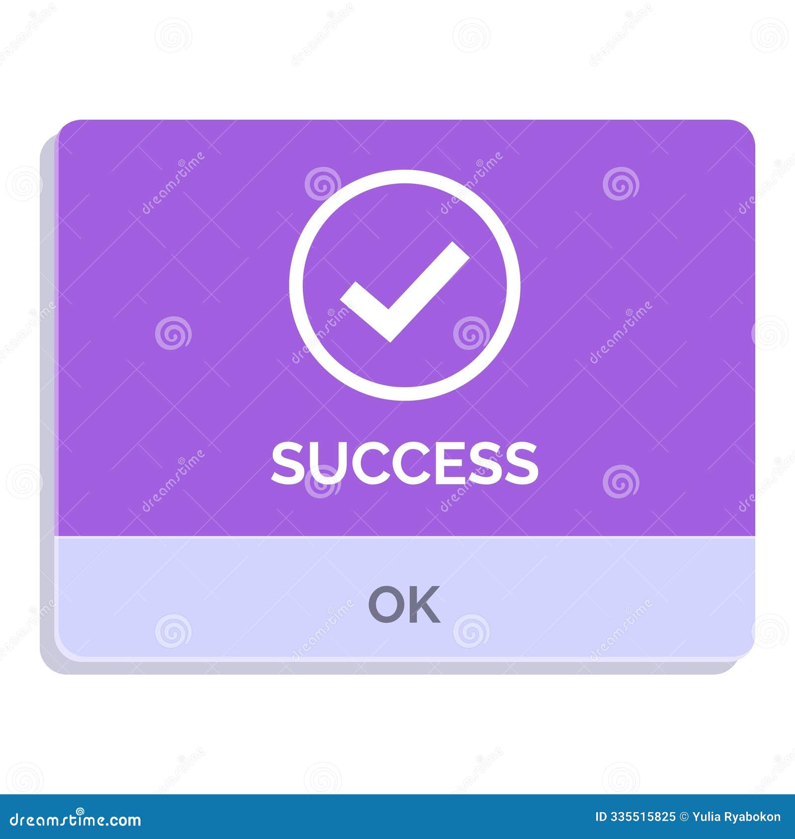 Success Confirmation Button with Check Mark Showing Completion Stock ...