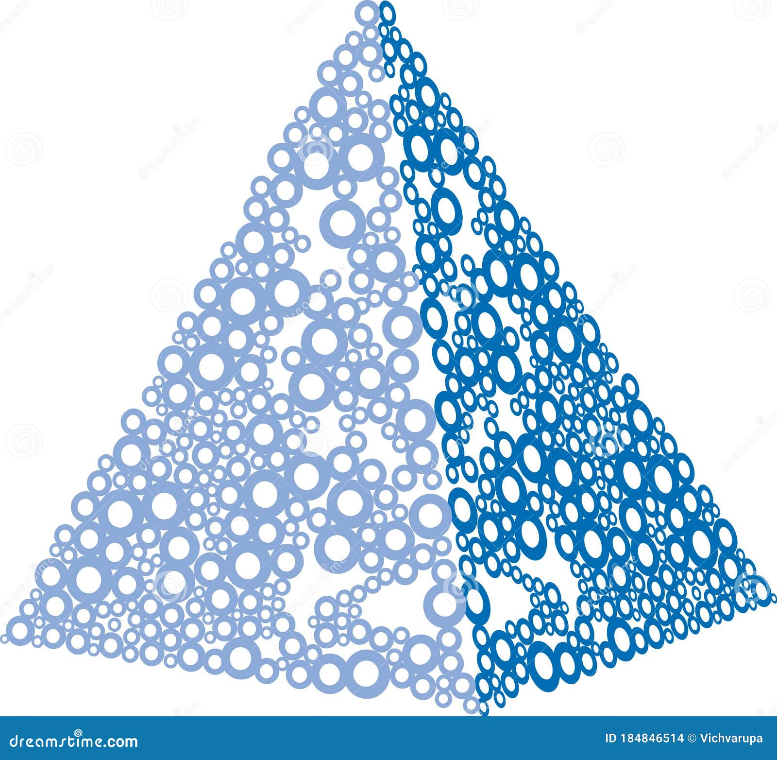 Stylized Pyramid in Blue Color, Logo, Isolated Object on a White ...