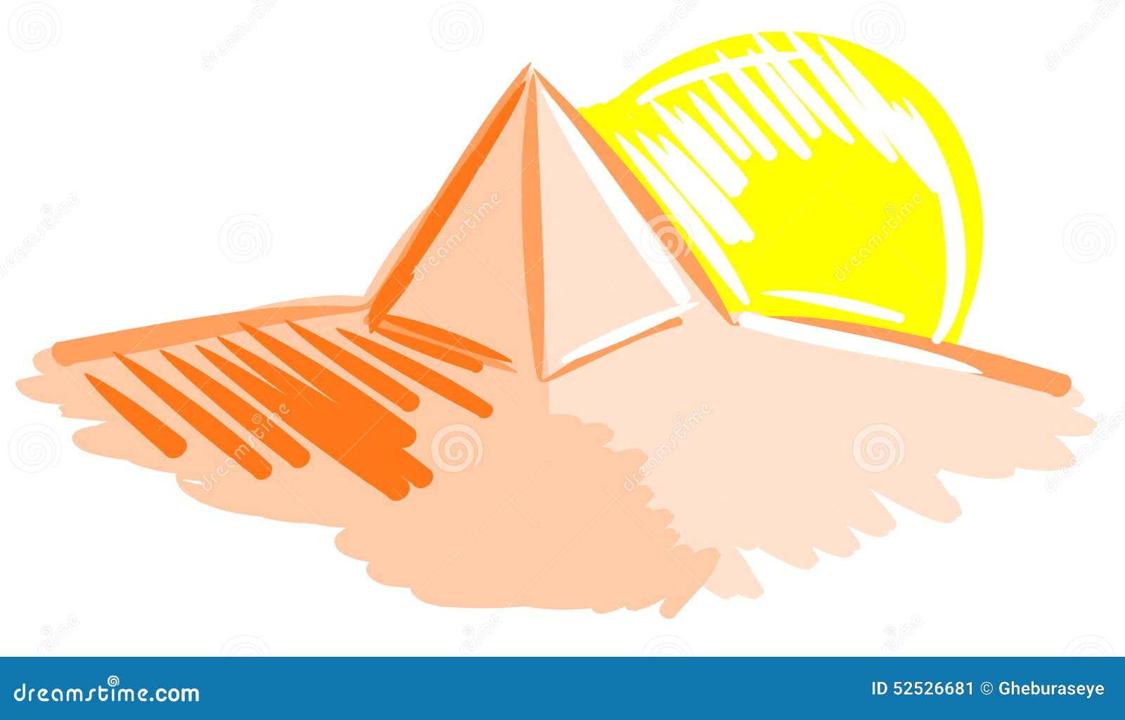 Stylized pyramid in desert stock vector. Illustration of representing ...