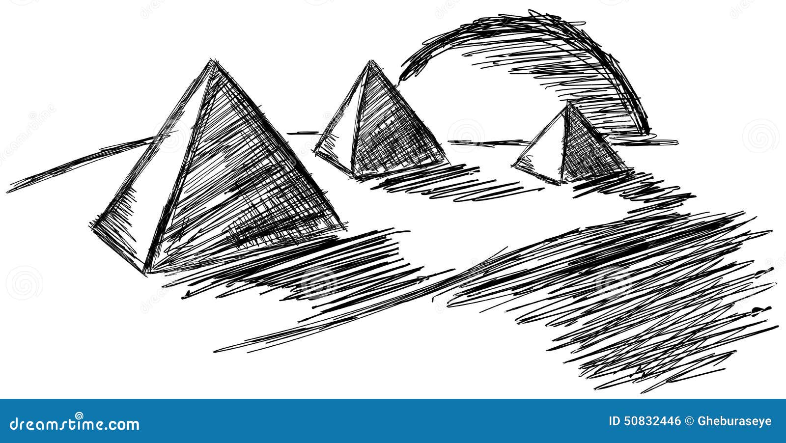 Stylized Pyramids in Desert Isolated Stock Vector - Illustration of ...