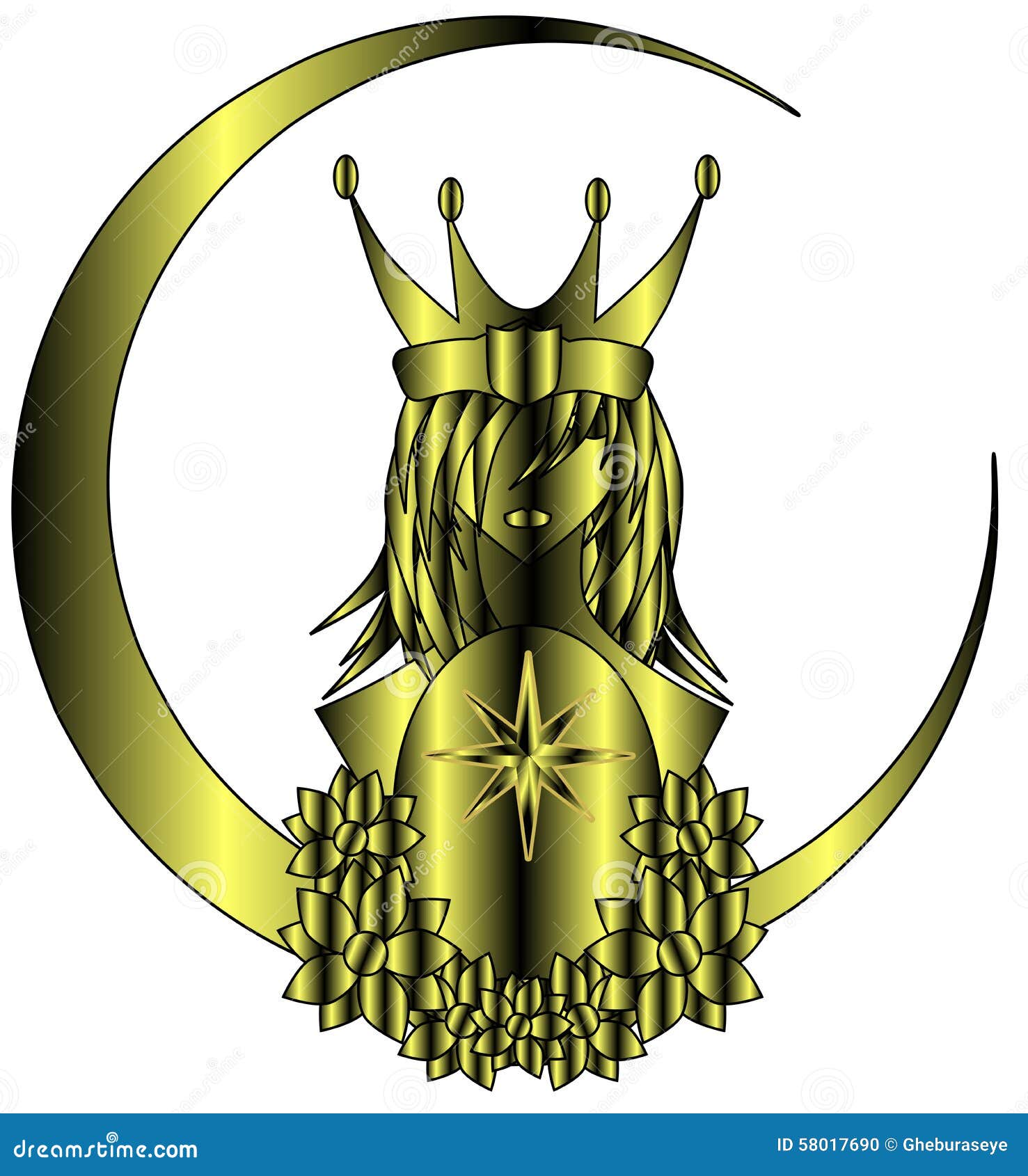 Stylized Queen With Compass Rose Stock Photo | CartoonDealer.com #58017690