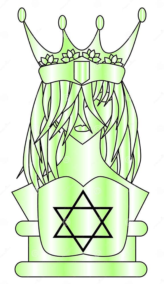 Stylized Queen with Star of King David Stock Image - Illustration of ...
