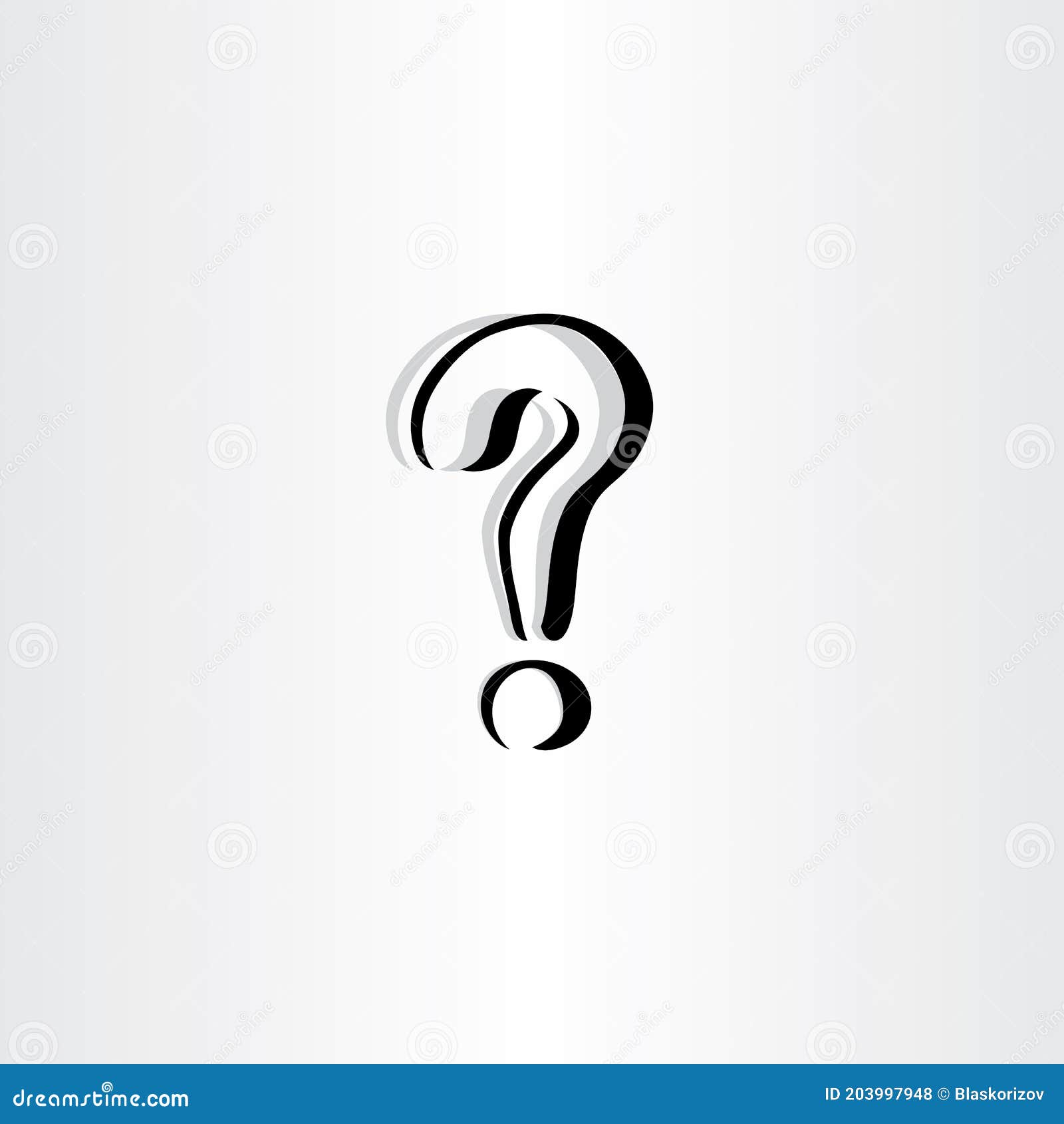 Stylized Question Mark Icon Logo Black Symbol Vector Illustration ...