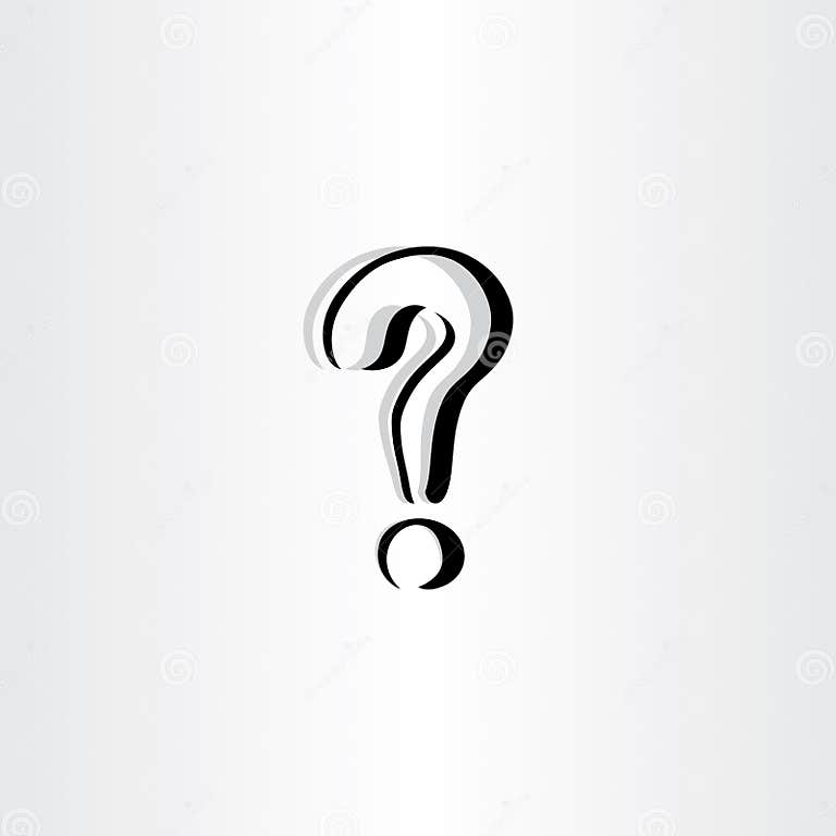 Stylized Question Mark Icon Logo Black Symbol Stock Vector ...