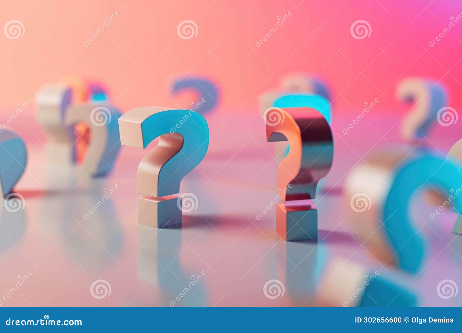 Stylized Question Marks On A Gradient Background, Representing Thought ...