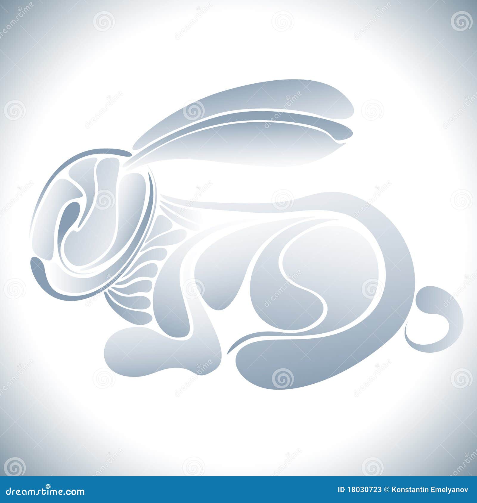 Stylized rabbit stock vector. Illustration of metallic - 18030723