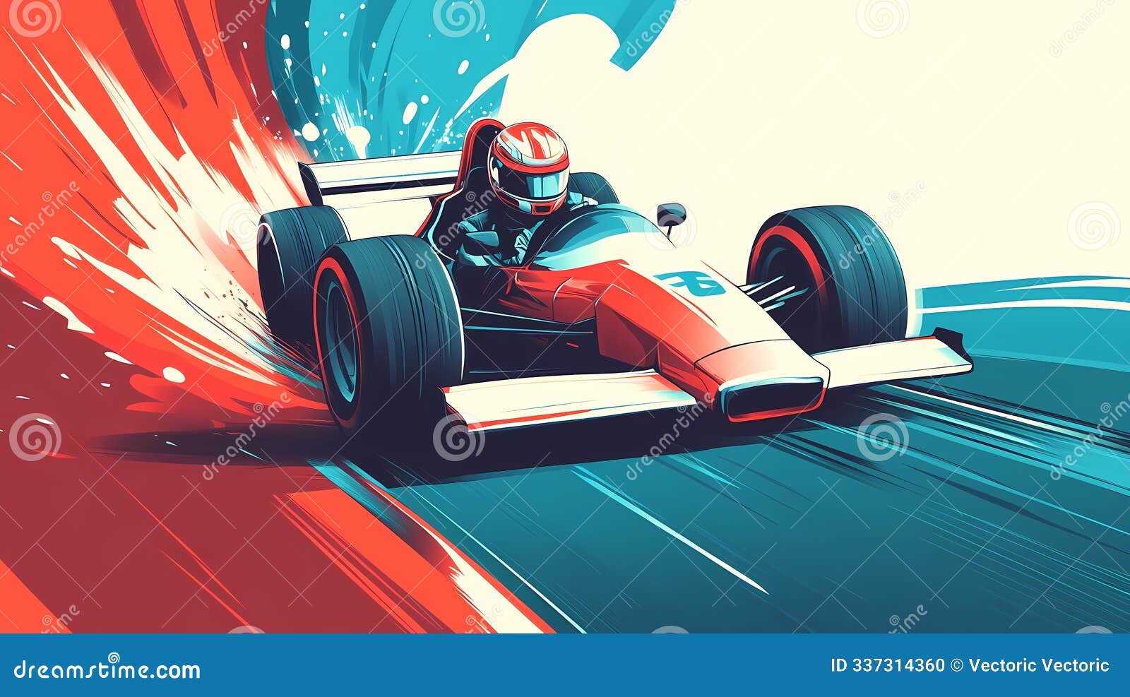 A Stylized Racing Car in Motion, Showcasing Speed and Dynamic Design ...